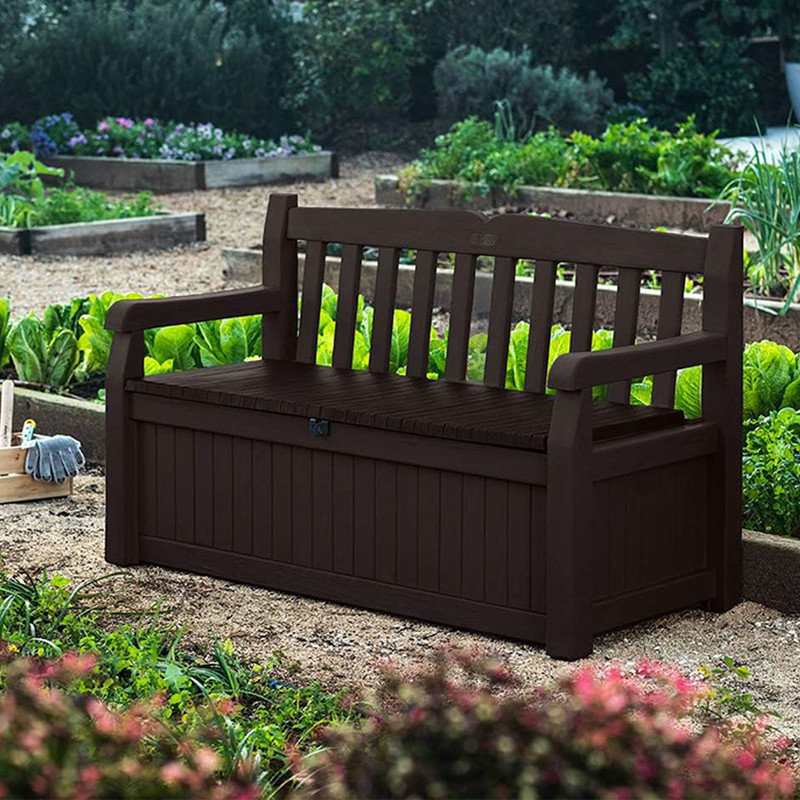 ZILNOX Resin Storage Bench Deck Box, Front Porch Decor and Outdoor ...