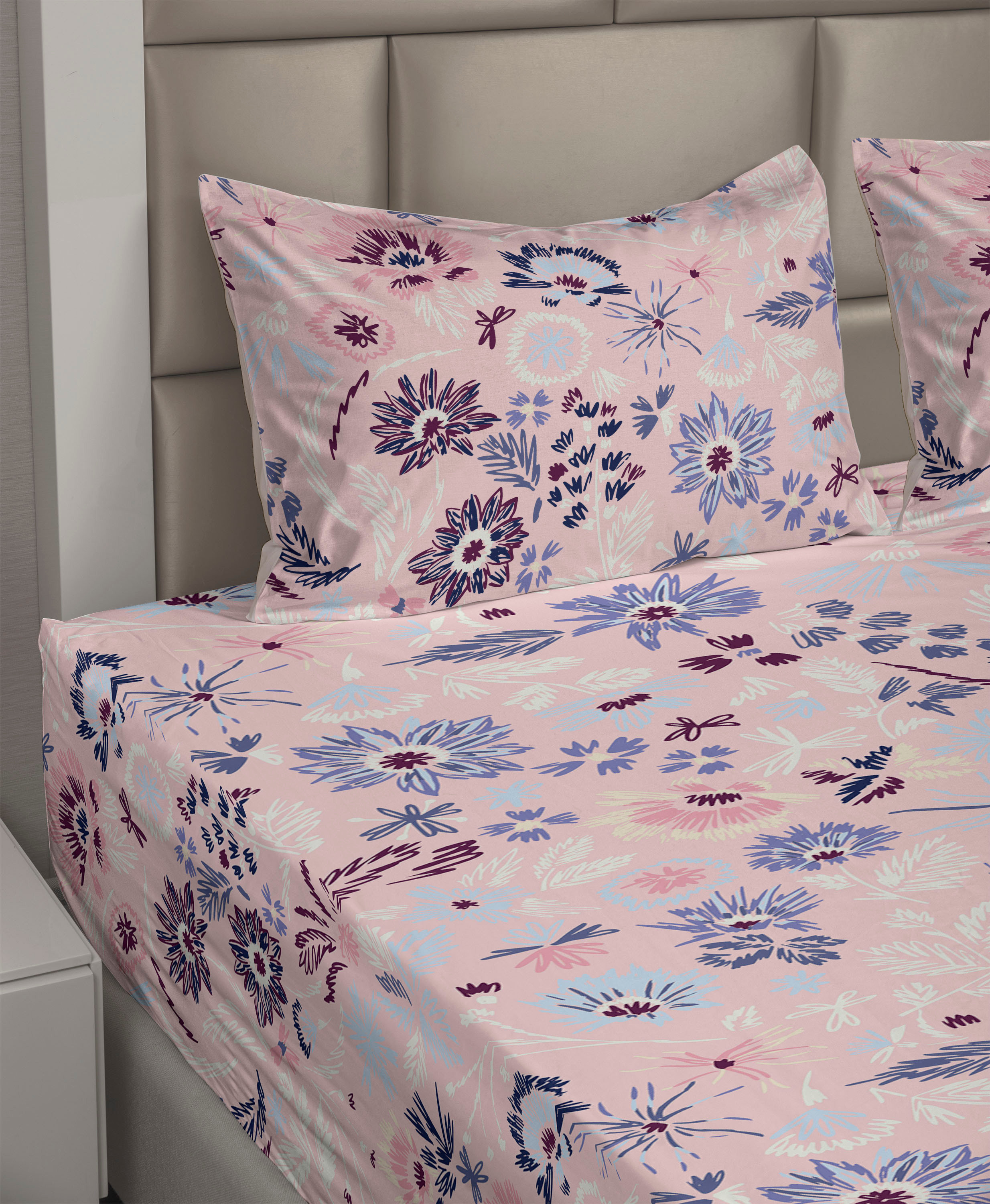 Ambesonne Floral Design Sheet Set Springtime Flowers Rose Lavender ...