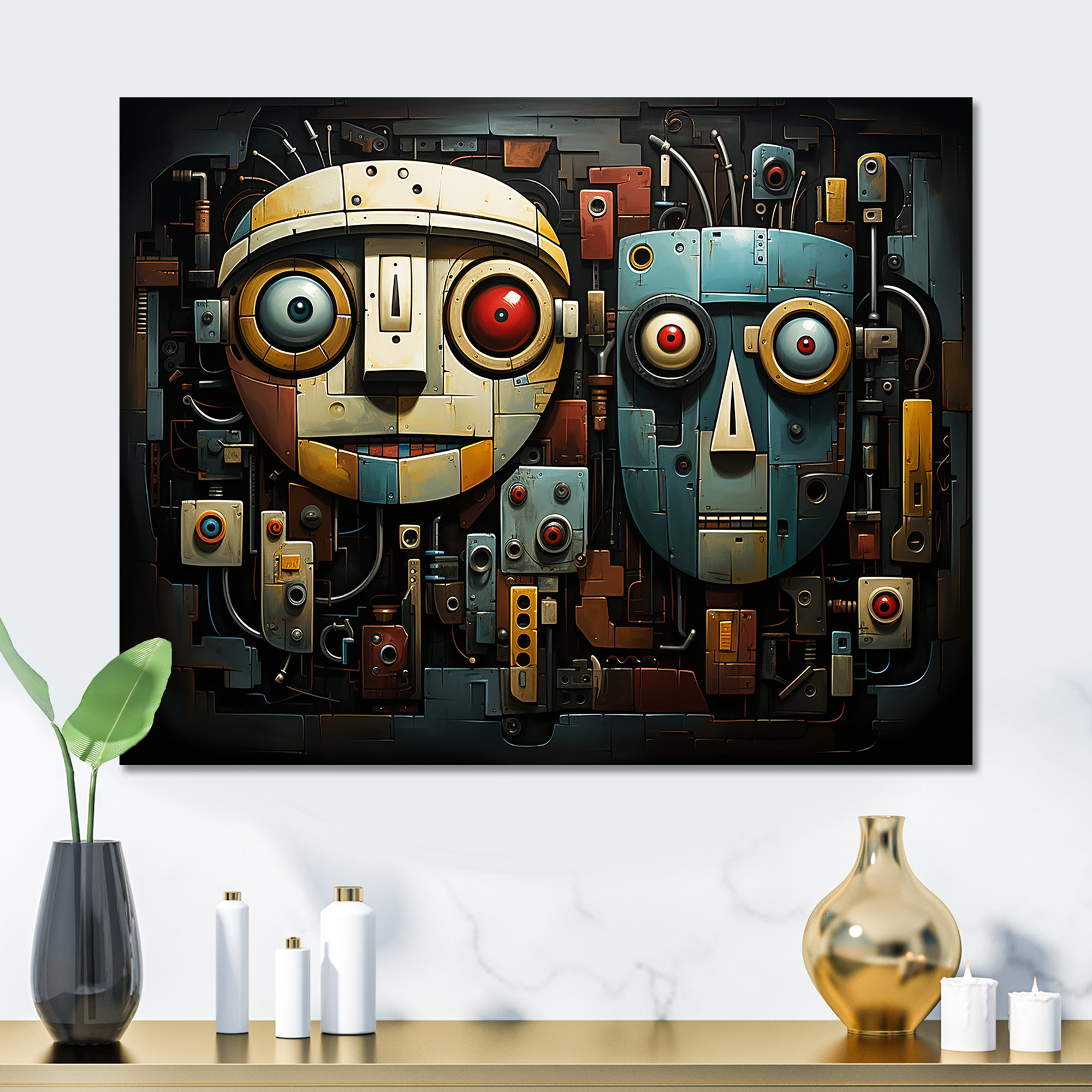 Lark Manor™ Blue And Bleige Robot Revolution - Science Fiction Metal ...