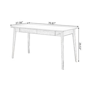 Cozynest Walnut Rectangular Solid Wood desks | Wayfair