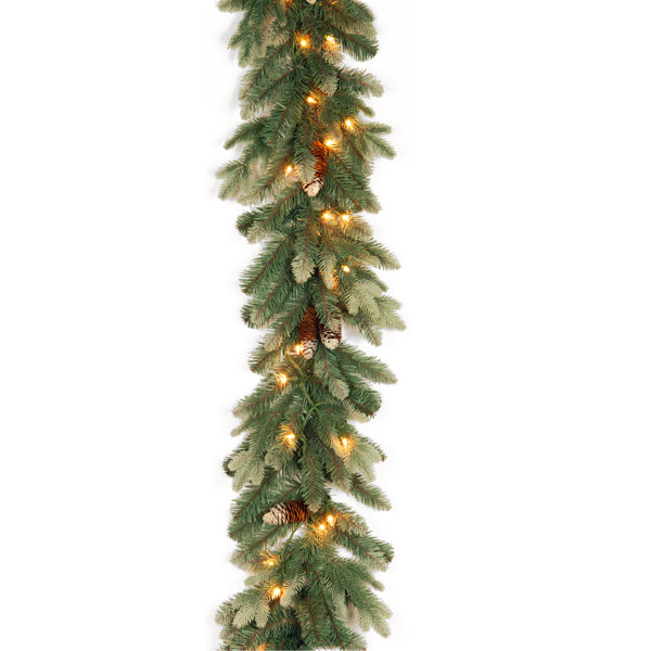 The Holiday Aisle® 9 ft. Copenhagen Spruce Garland with Clear Lights ...