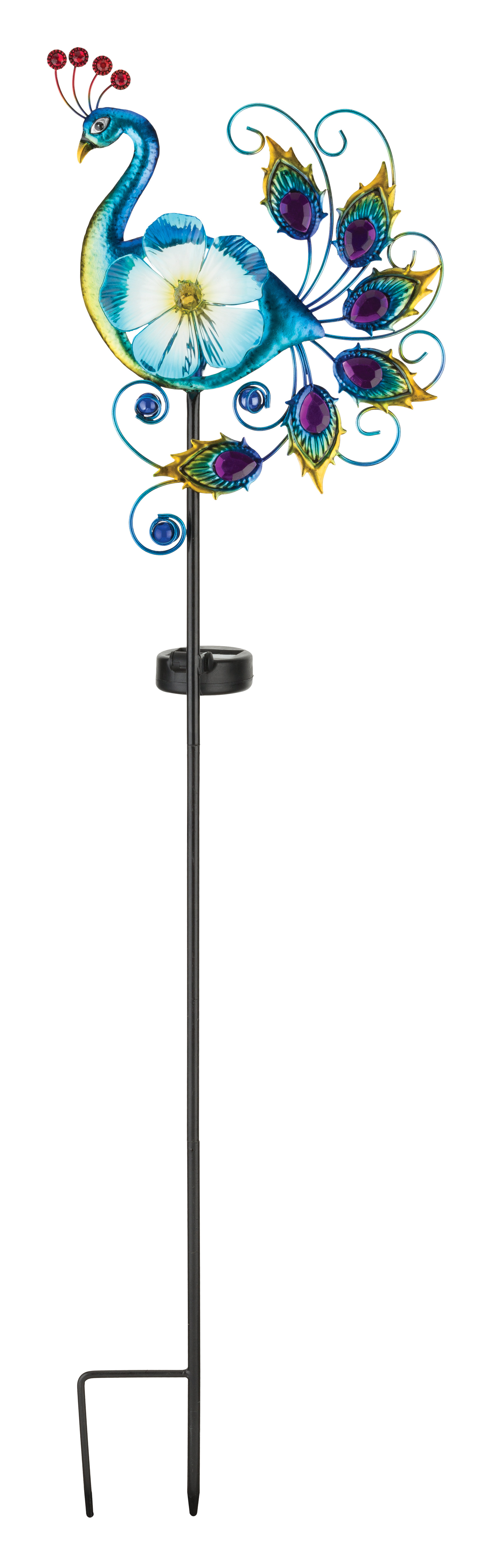 Regal Art & Gift Peacock Solar Stake - Blue | Wayfair
