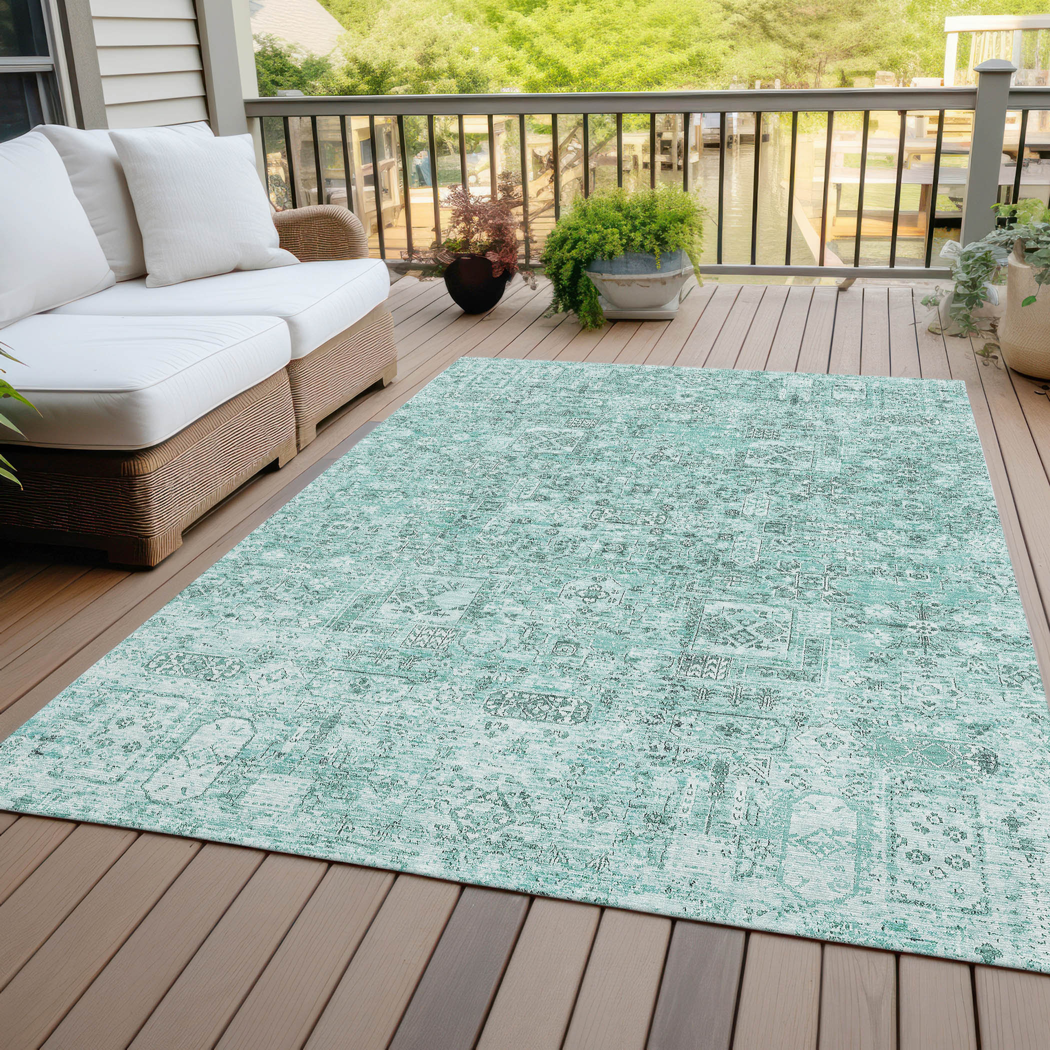 Langley Street Everlee Indoor/Outdoor Area Rug with Non-Slip Backing ...