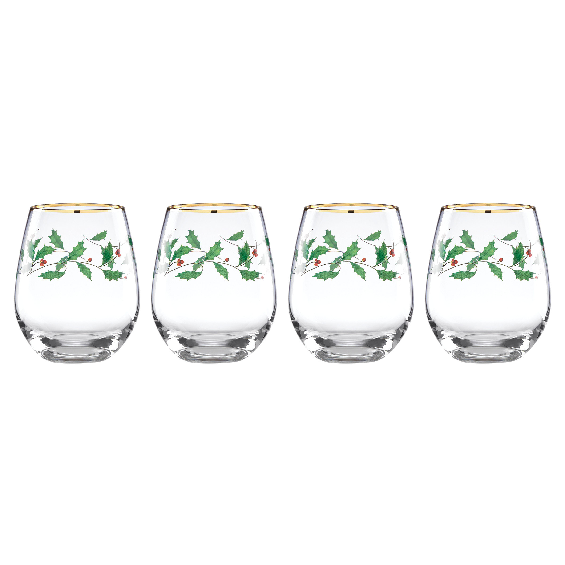 Lenox Holiday 4-Piece Wine Glass Set & Reviews | Perigold