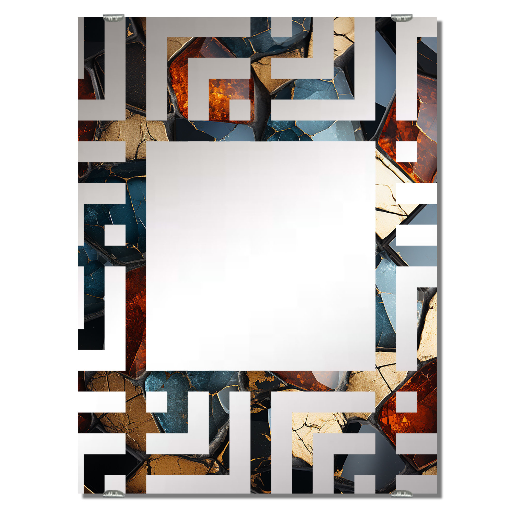 East Urban Home Cubic Mosaic Tiles III - Abstract Tile Big Wall Mirror ...