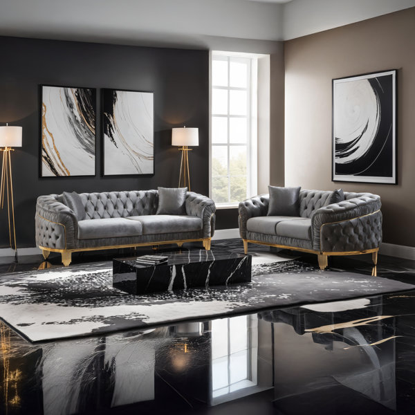 Velvet Living Room Sets & Sofas You'll Love | Wayfair