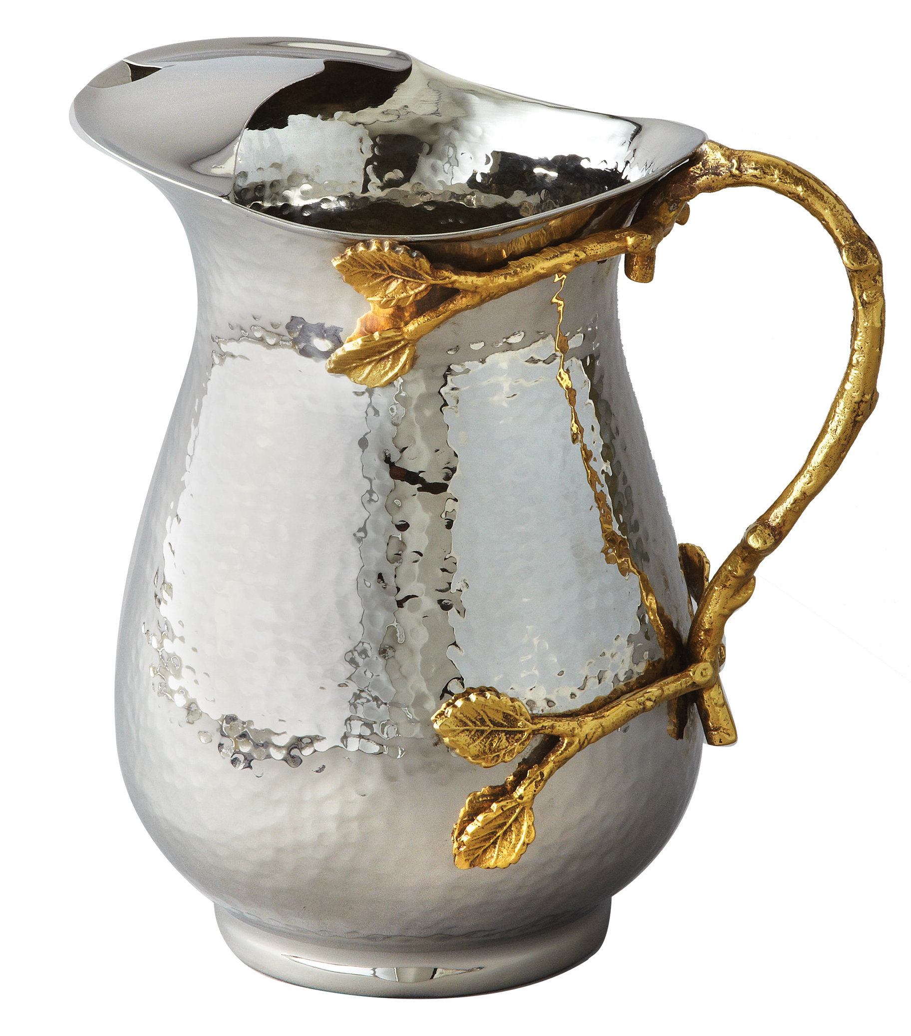 World Menagerie Volin Gilt Leaf Hammered 52 oz. Water Pitcher ...