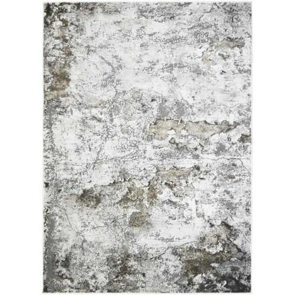 17 Stories Abstract Gray Area Rug | Wayfair