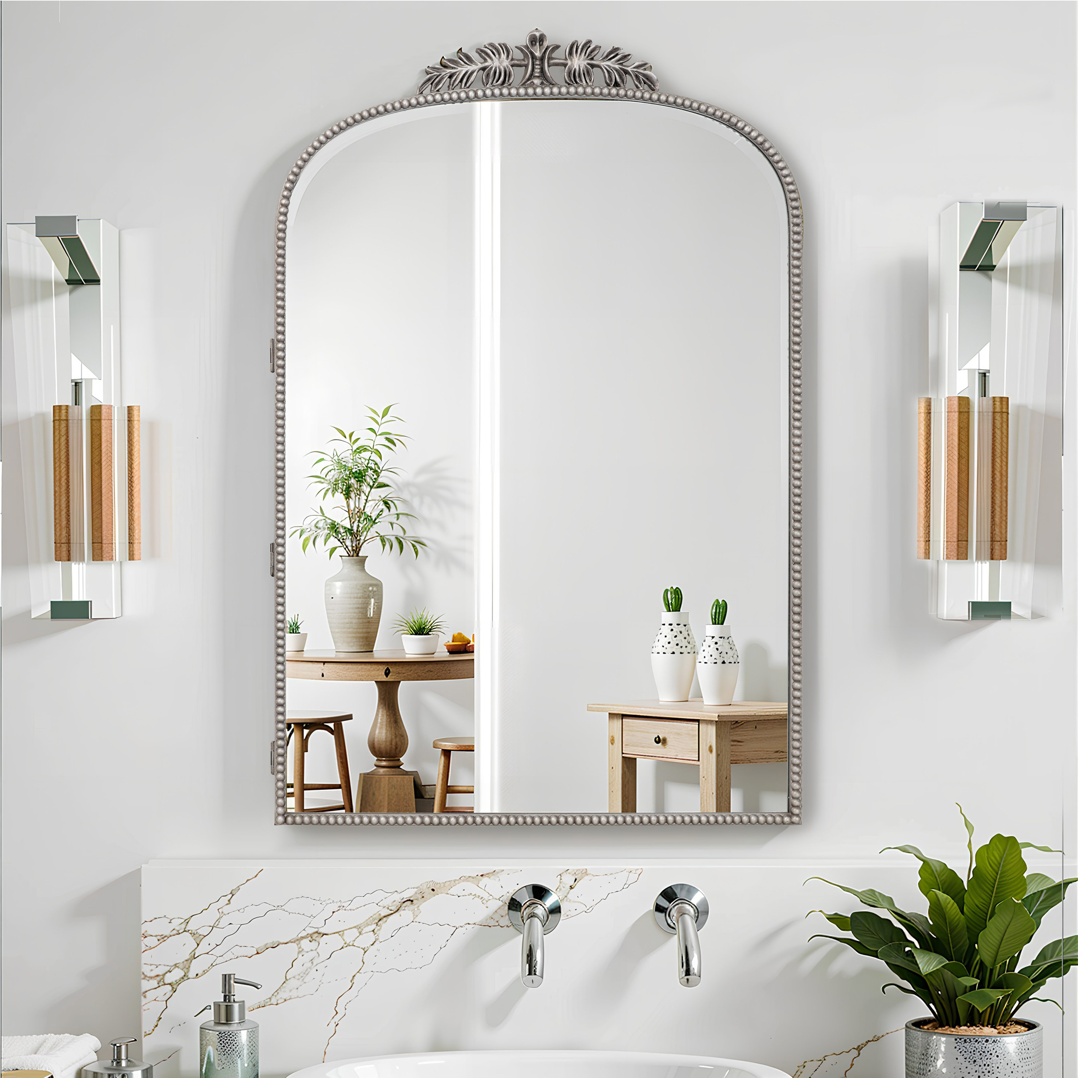 Fleur De Lis Living Metal Framed Recessed Medicine Cabinet with ...