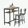 17 Stories 3 Pieces Metal Frame Bar Table Set with 2 bar stools ...