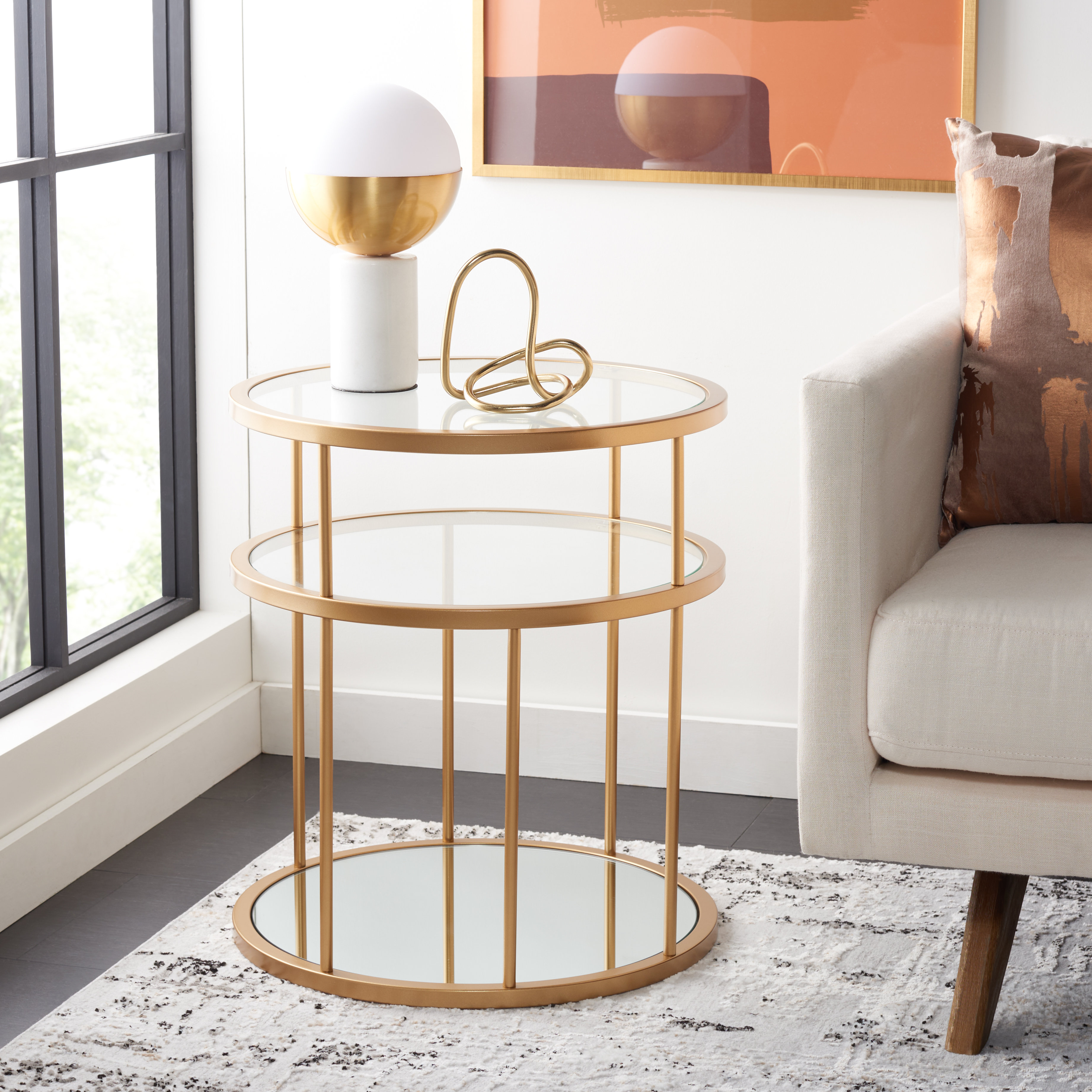 Everly Quinn Glass Sled End Table with Storage | Wayfair