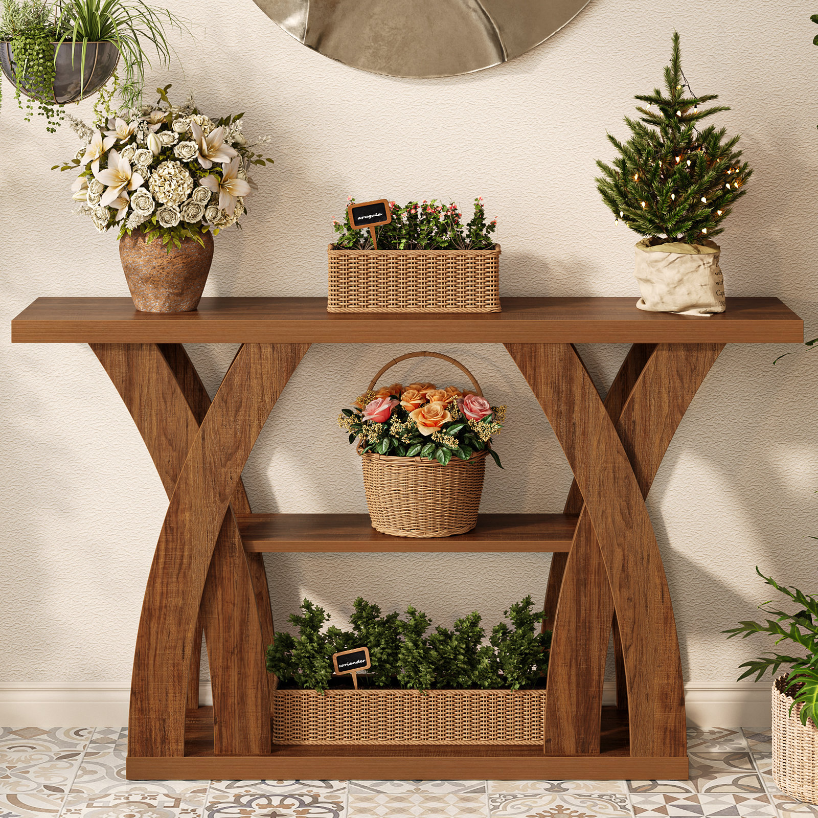 Millwood Pines Farmhouse 54" Wooden Console Table，narrow Entryway Table ...