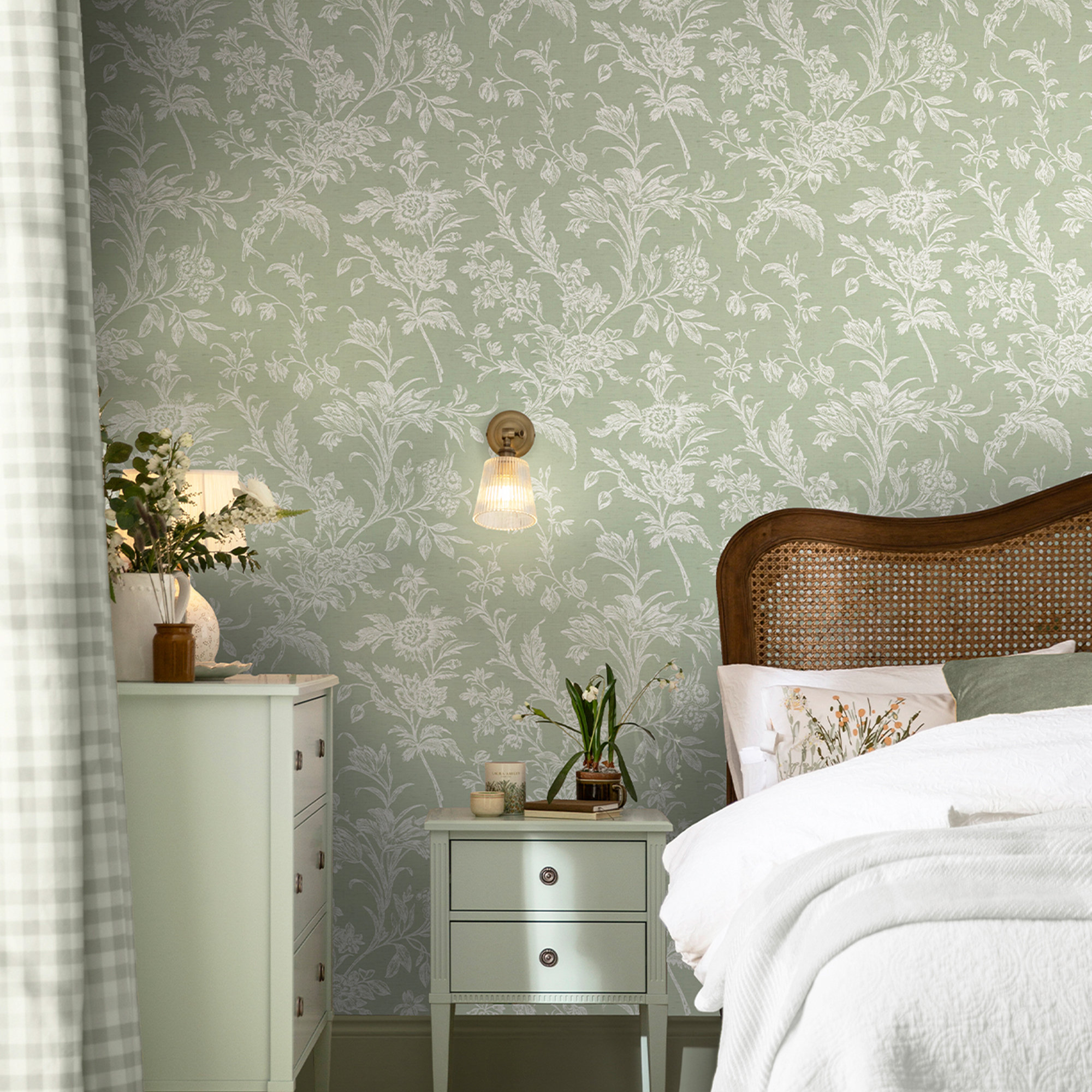 Laura Ashley Lloyd Sage Green Wallpaper | Wayfair