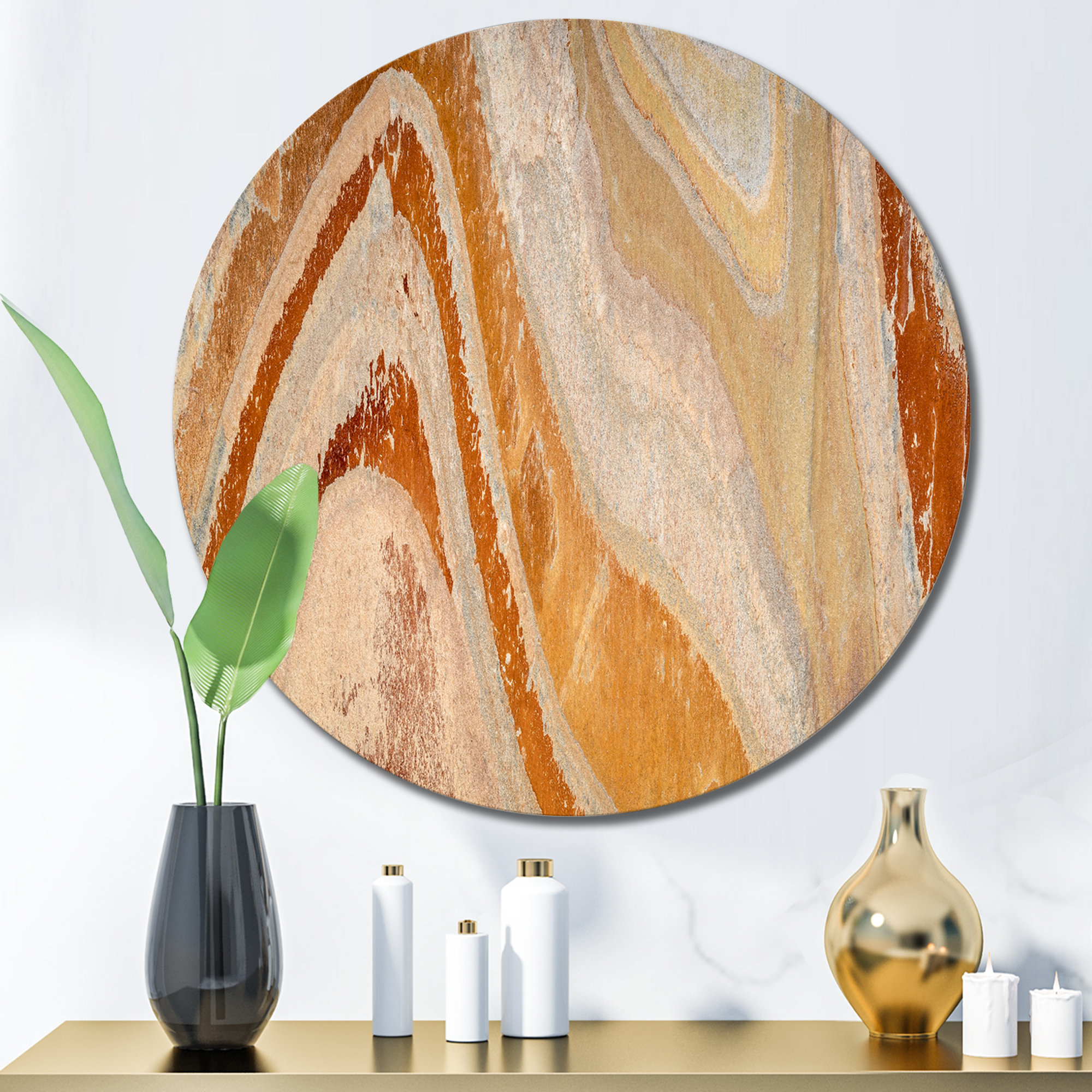 East Urban Home Colorful Slate Stone - Modern Metal Circle Wall Art ...