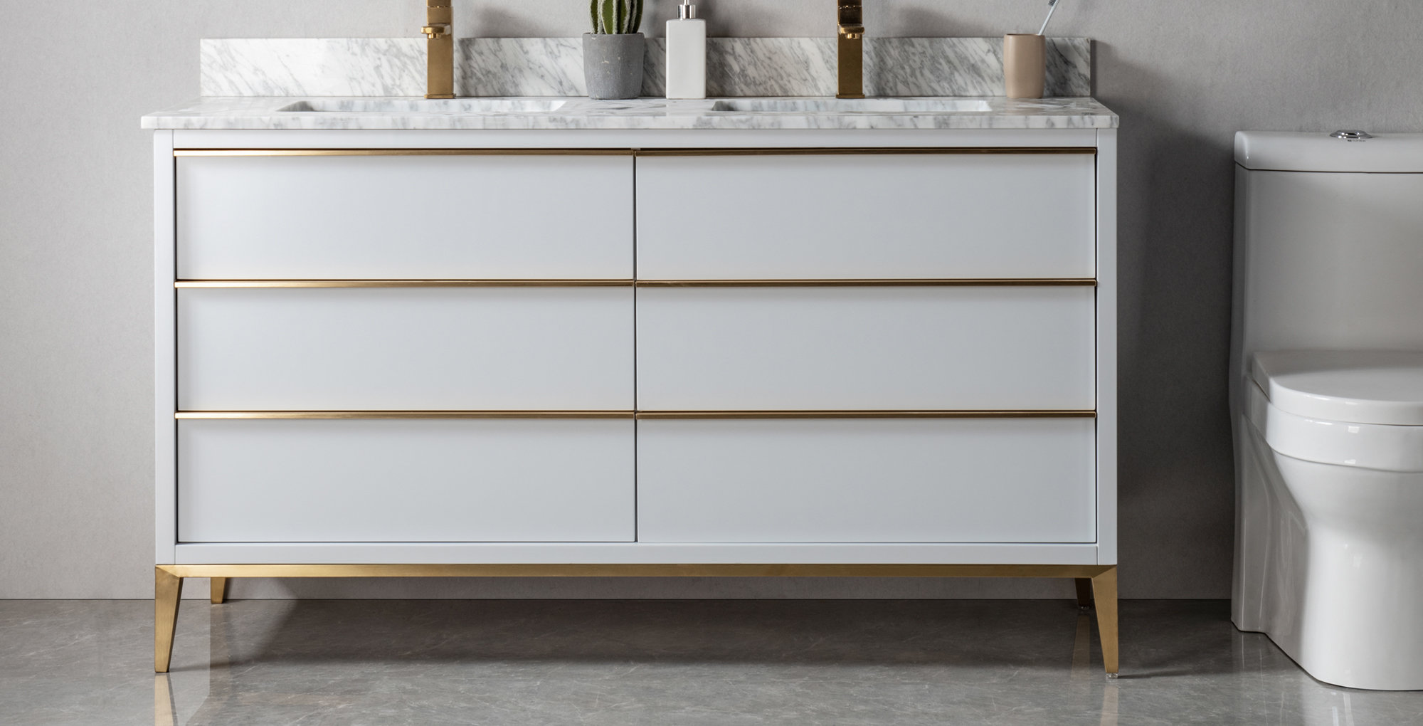 Mercer41 Ensemble de meuble-lavabo double 60 po Bourquin - Wayfair Canada