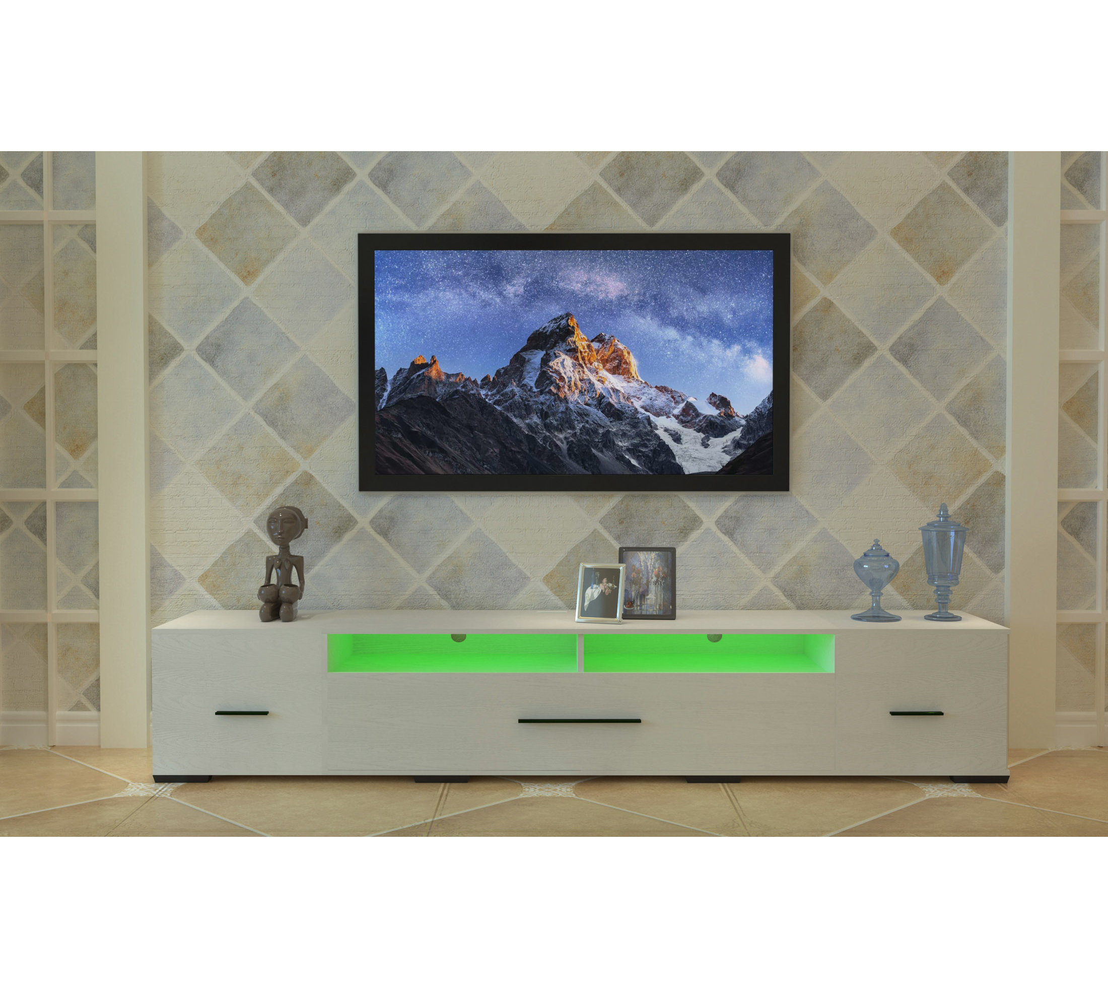 weixunguang TV Console With Storage Cabinets, Remote, APP Control Long ...