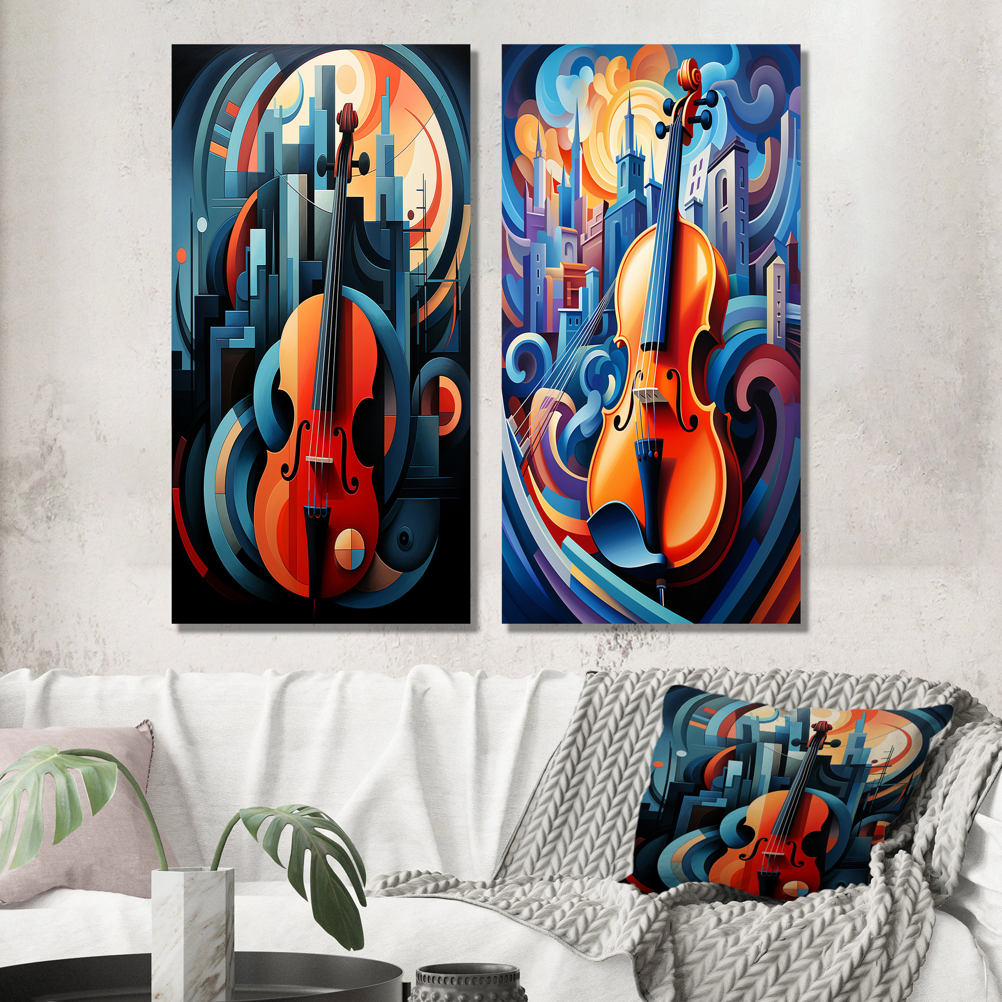 Winston Porter Elegant Violin Music Harmony I - Music Wall Decor Set Of ...