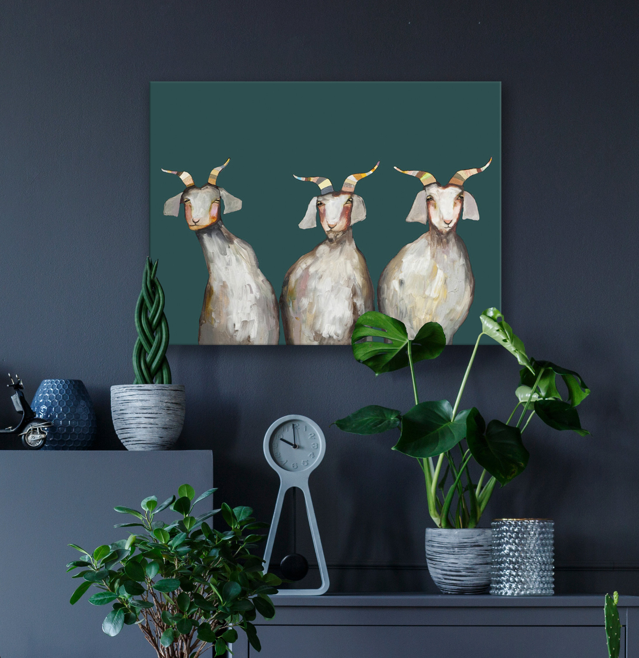 GreenBox Art 'Trio of Goats' - Wrapped Canvas Print - Wayfair Canada