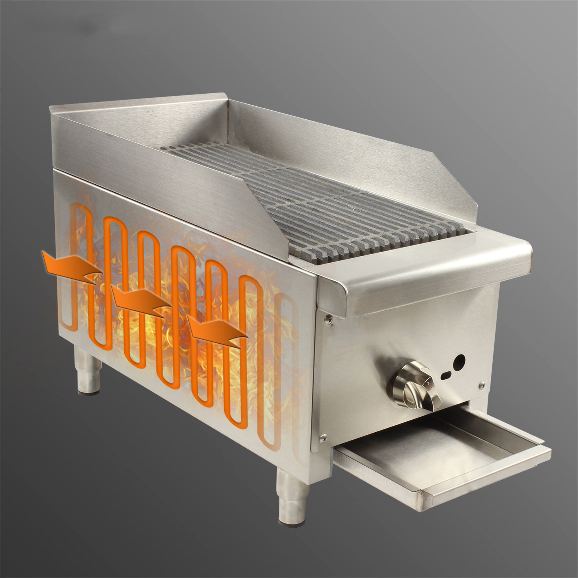 KICHKING 12" Commercial Countertop Gas Charbroilers, 28,000 BTU Gas ...