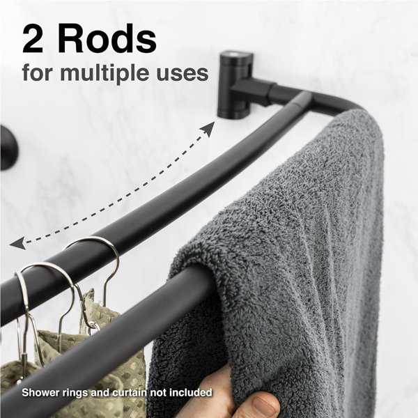 MCKINNON HOME FURNISHINGS, INC. Double Curved Shower Rod, Metal ...