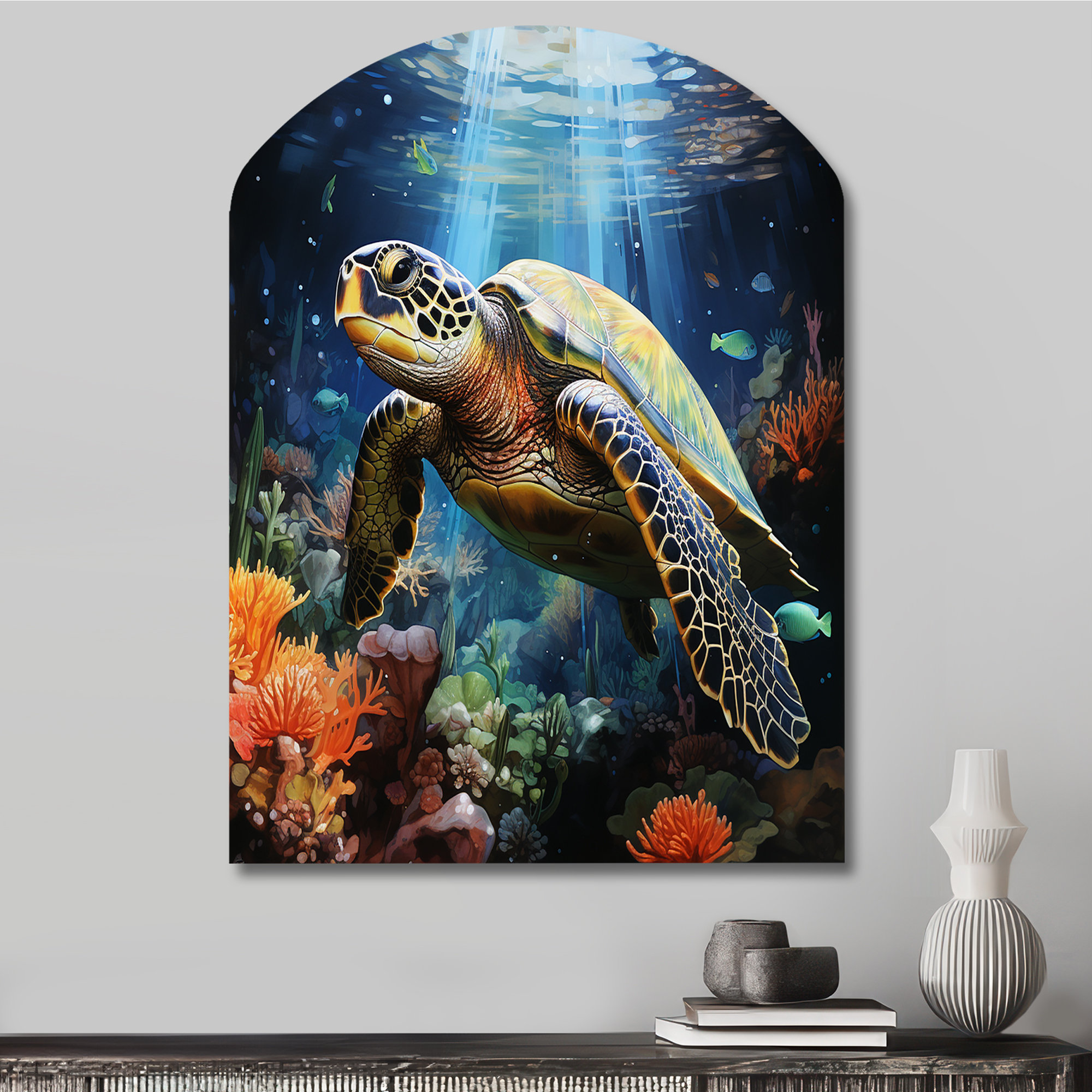 Bay Isle Home™ Green Blue Marine Animals Turtle Encounter VII - Marine ...