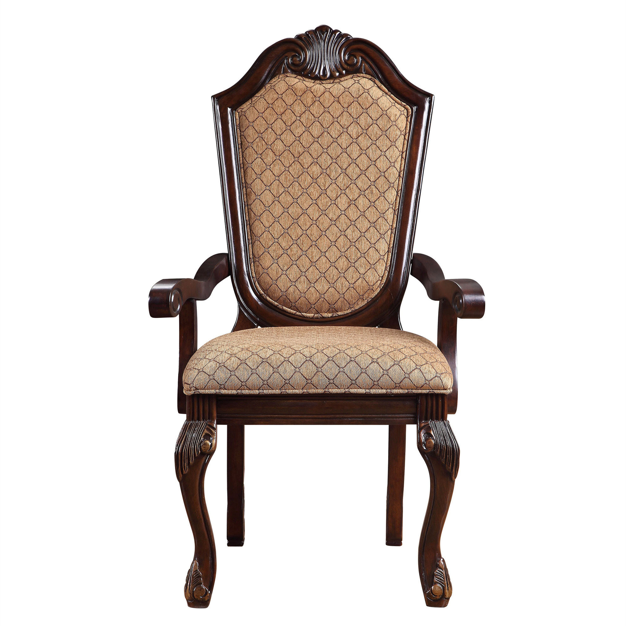Bloomsbury Market Beige And Espresso Arm Chairs With Arched Backrest ...