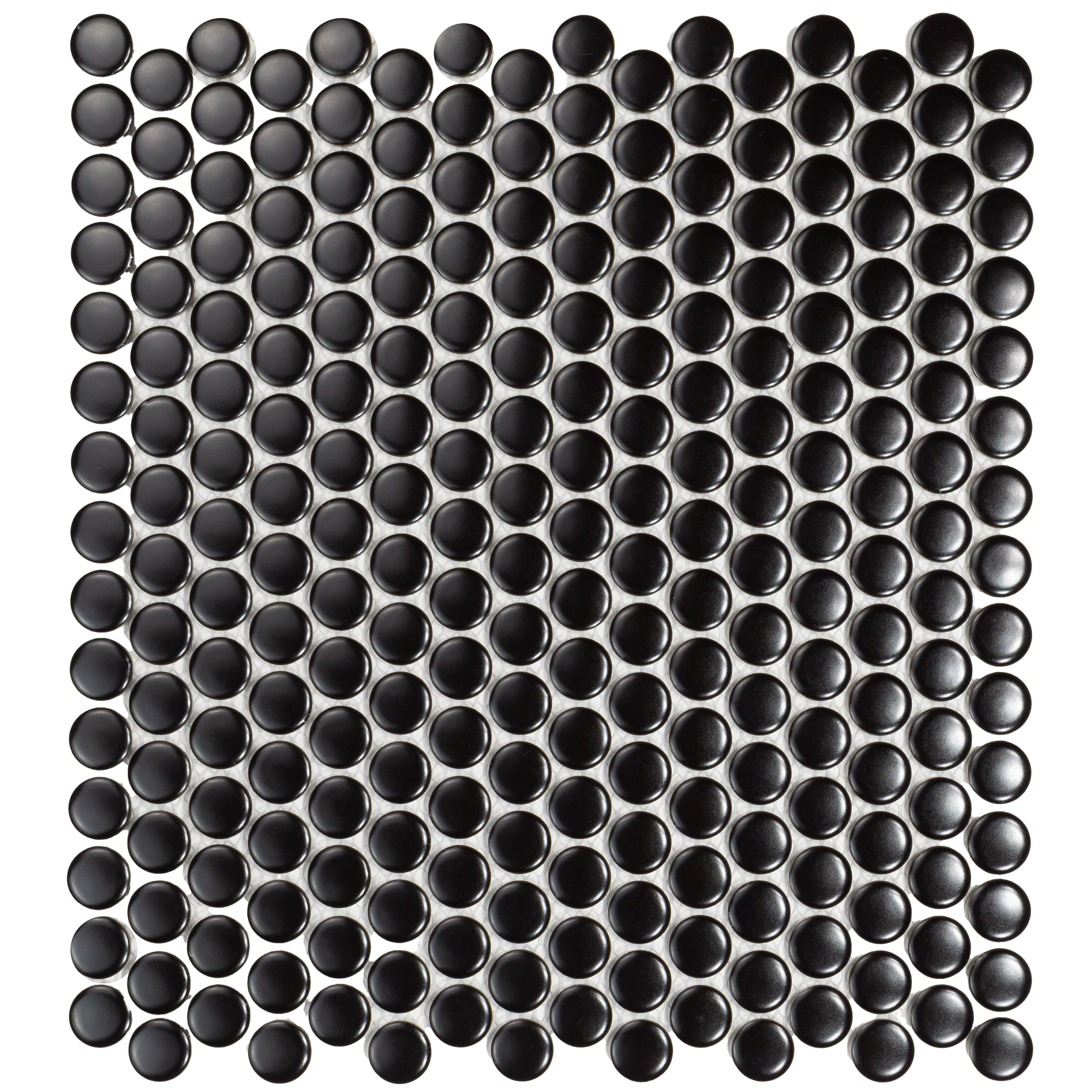 Qube Tiles Shades Black Penny Round Porcelain Mosaic Tile | Wayfair