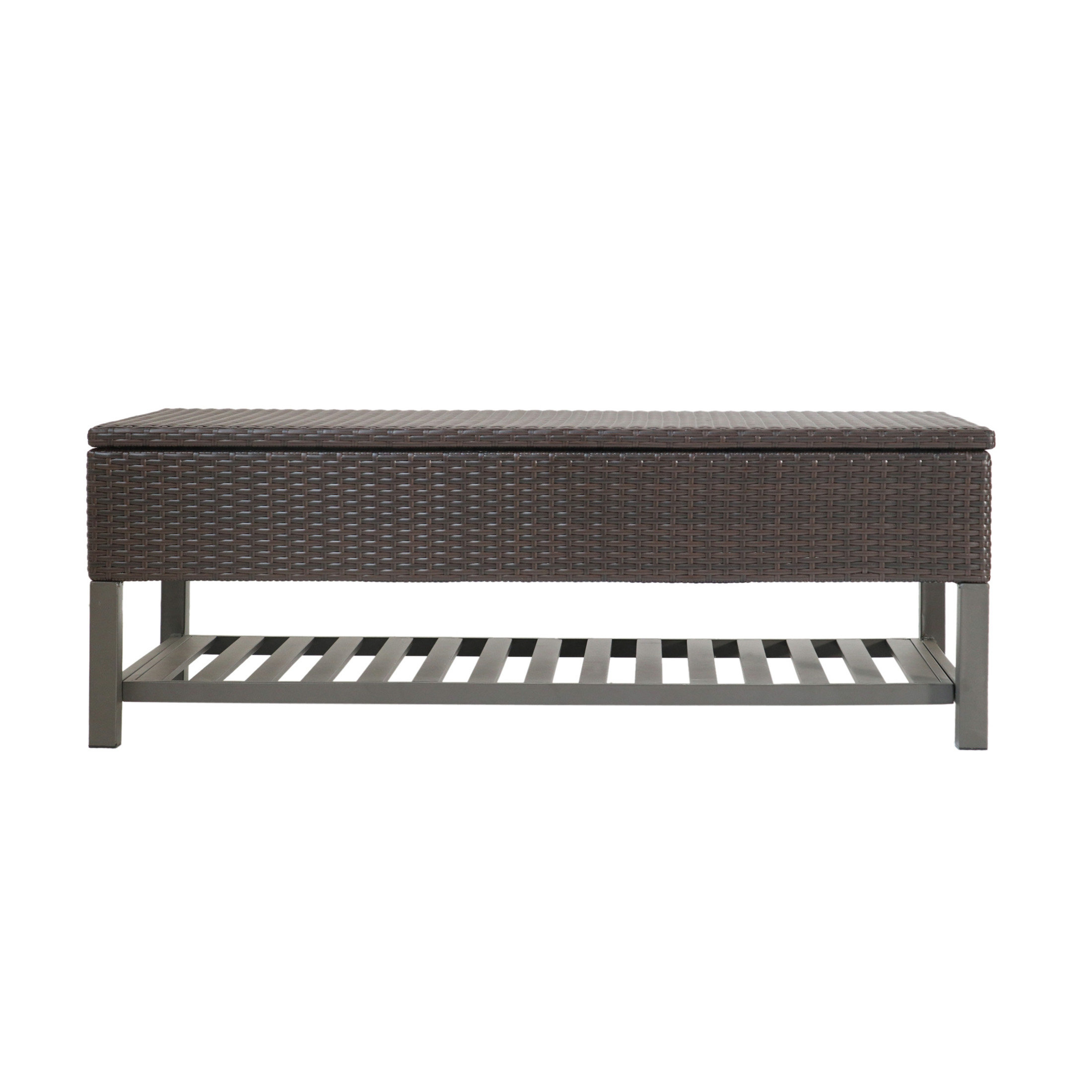 One Allium Way REGENT STORAGE BENCH WITH METAL RACK - Wayfair Canada