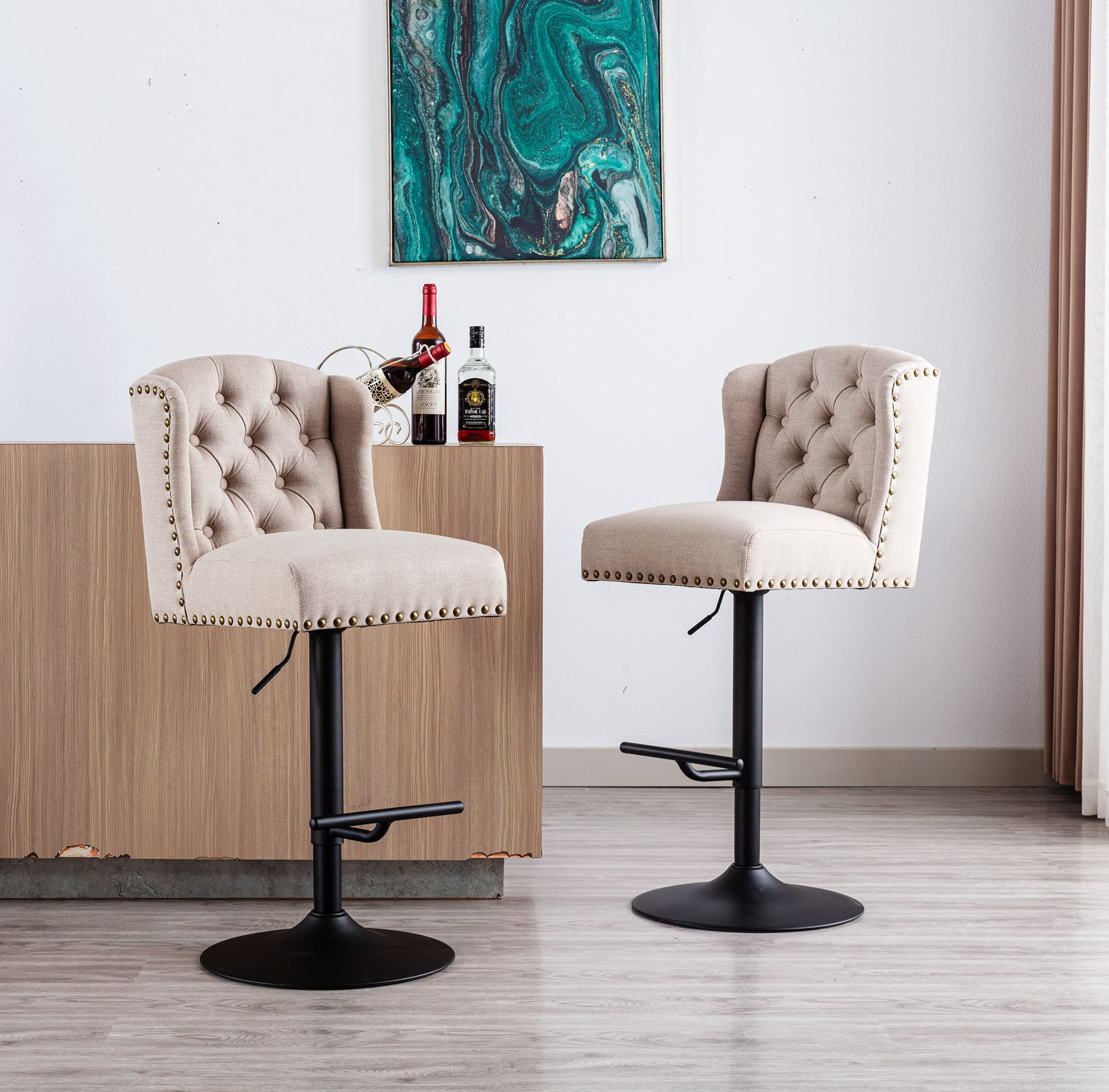 Latitude Run® Swivel Adjustable Bar Stool - Wayfair Canada