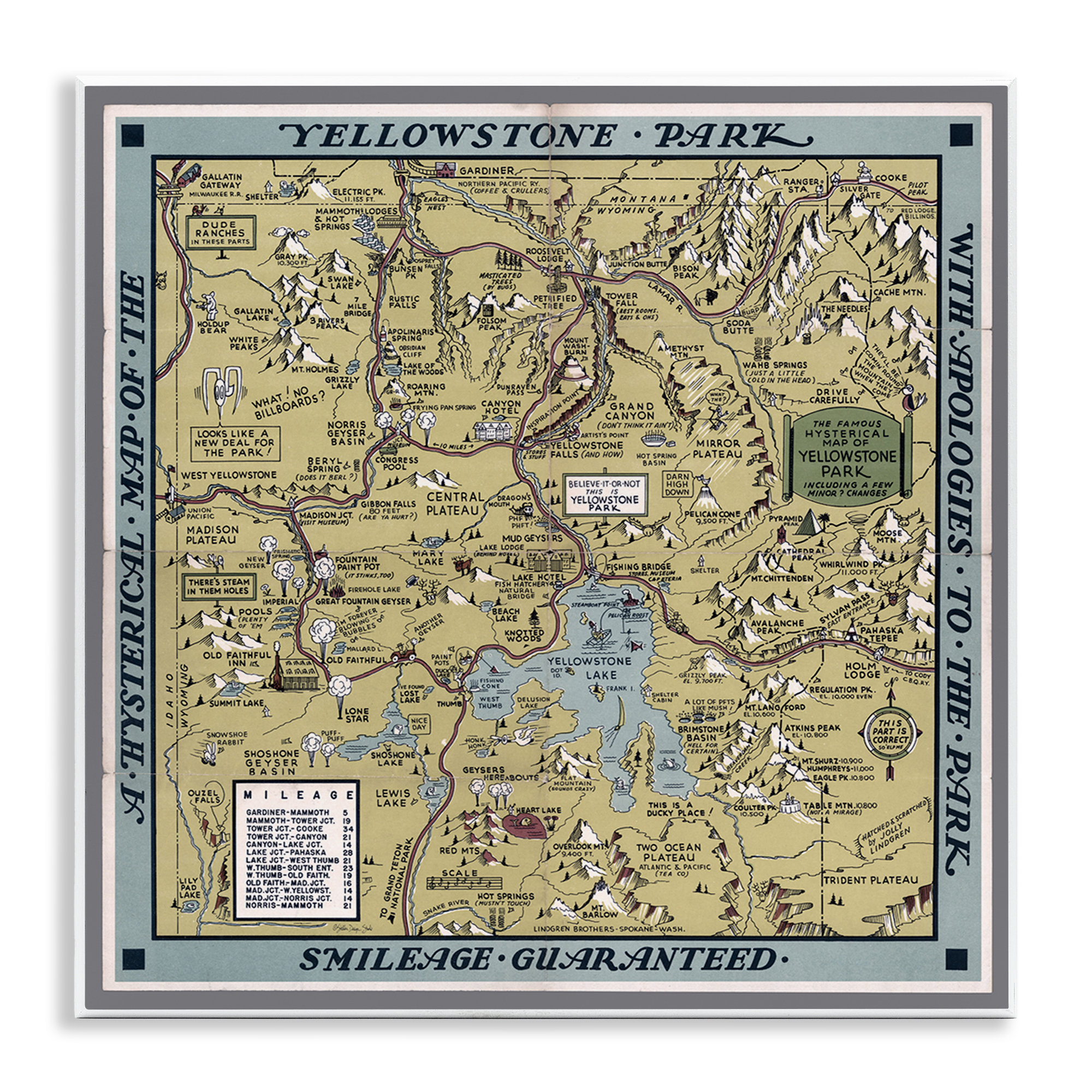 Ophelia & Co. Vintage Yellowstone Map Wall Plaque Art by Stellar Design ...
