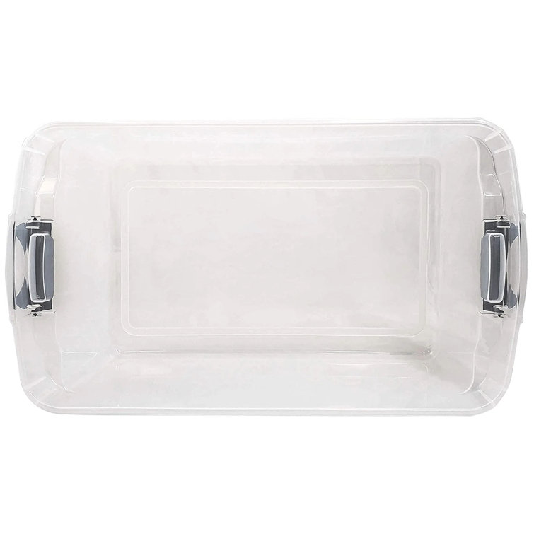 Homz 64 Qt Multipurpose Stackable Storage Bin with Latching Lids, Clear ...