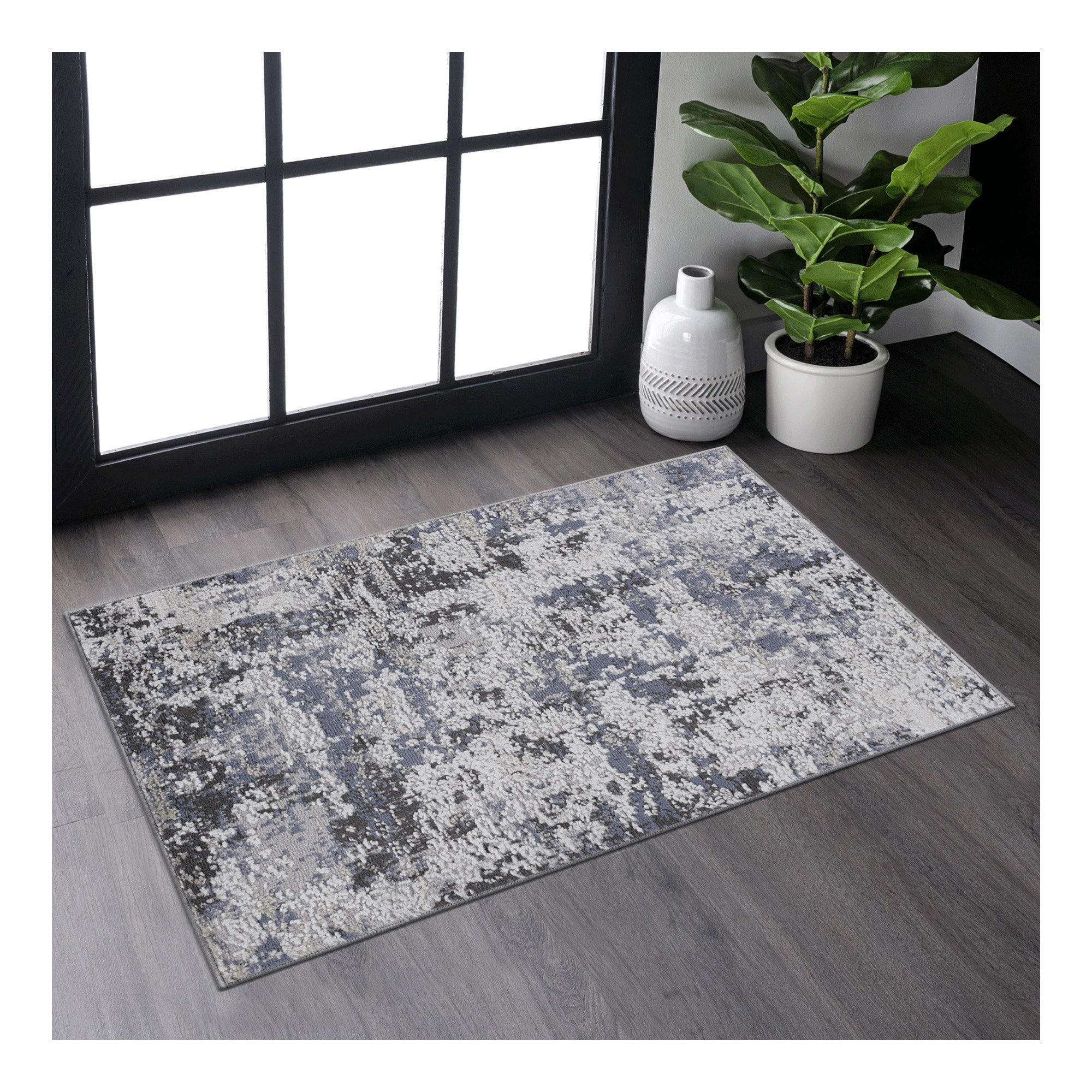 17 Stories Collection Grey / Abstract Area Rug | Wayfair