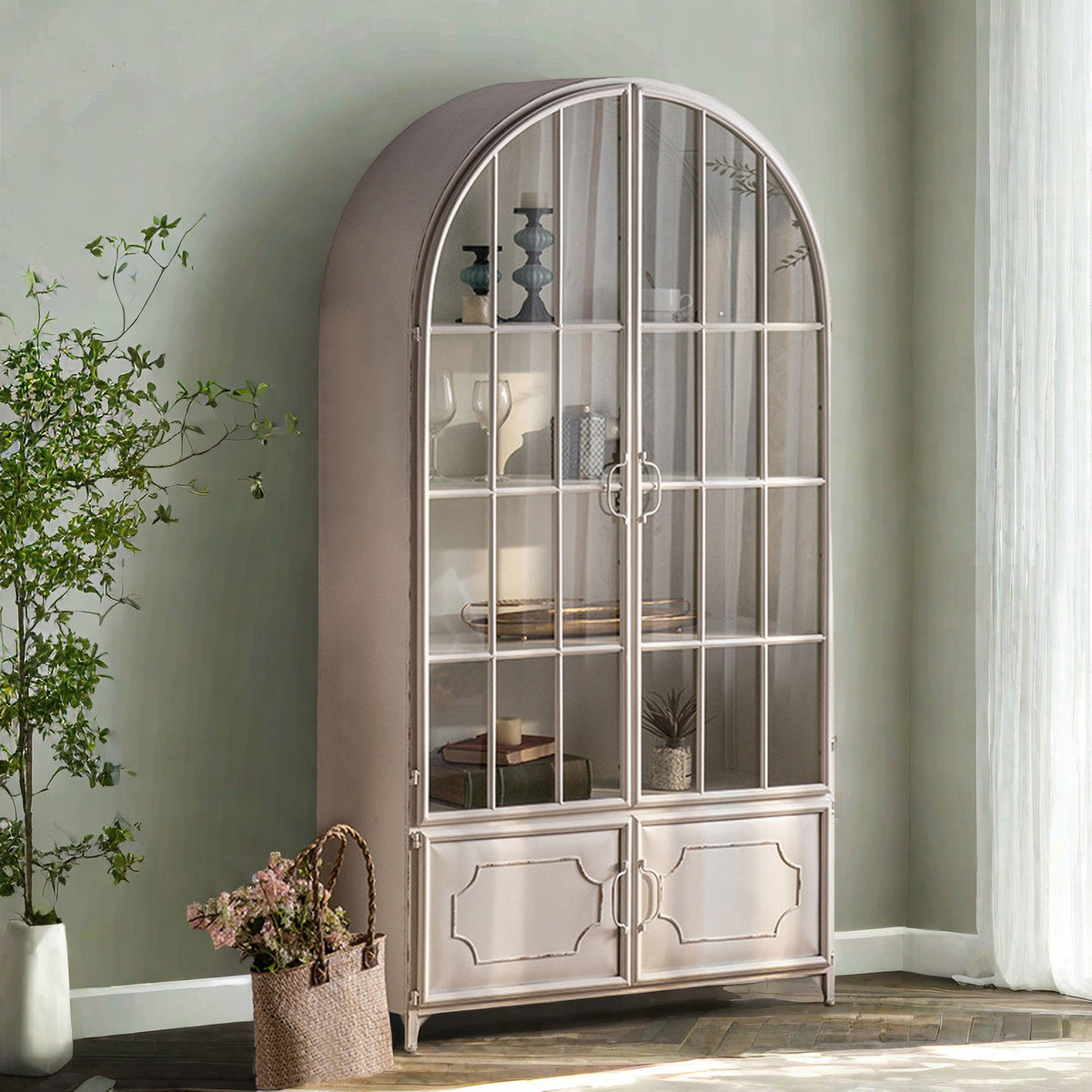 NICECABINET Retro Simple White Iron Bookcases | Wayfair