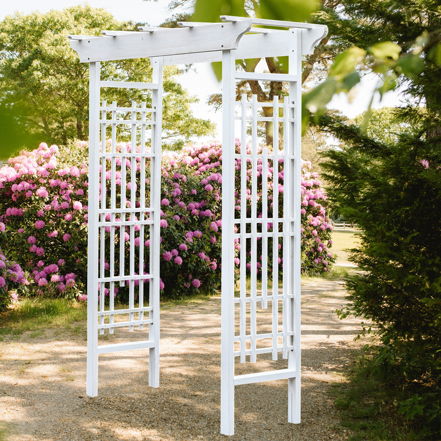 Arlmont & Co. Mimoza White Arbours Garden Arches Wedding Wood Arbour ...