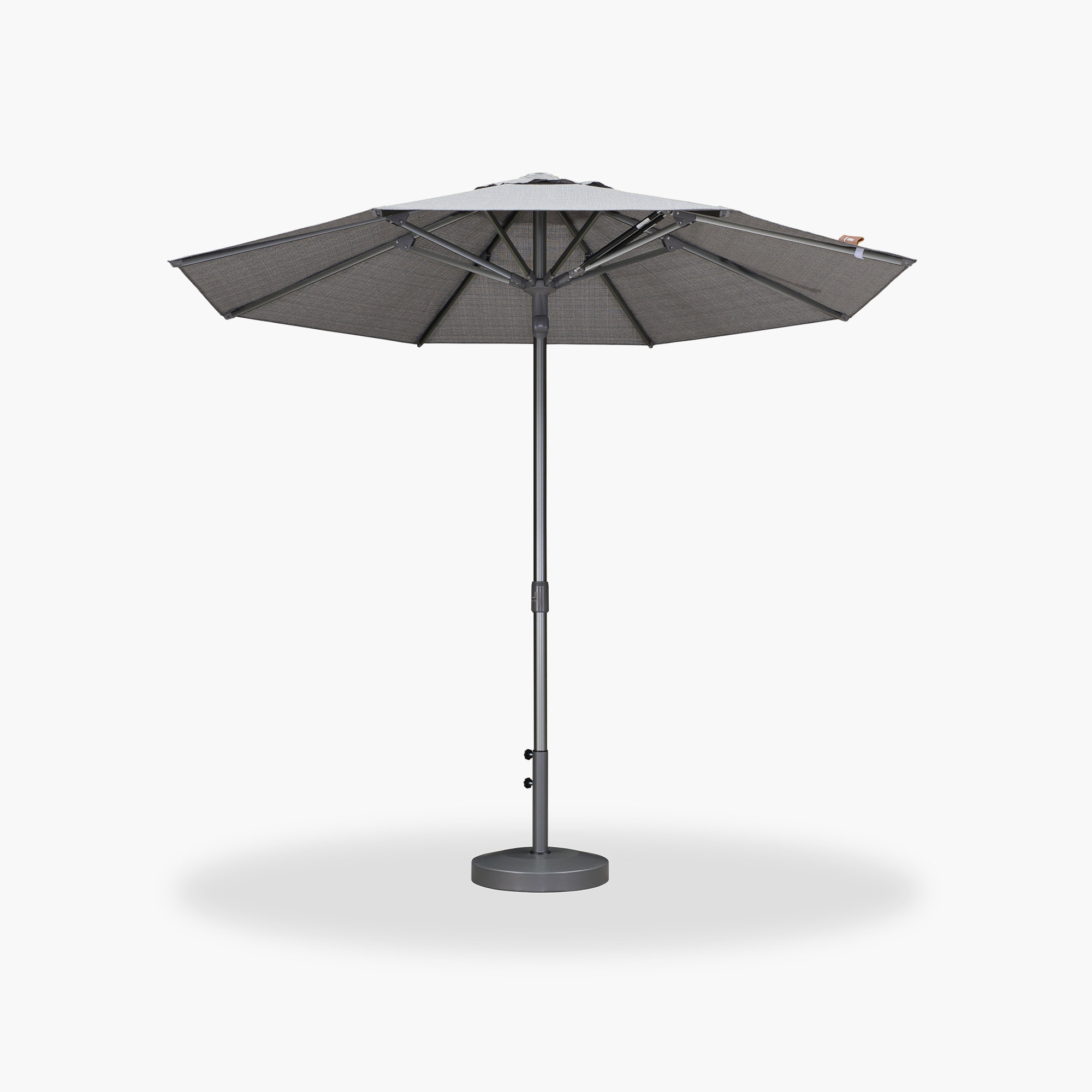 Arlmont & Co. Semi-Auto Outdoor Grey Pole Patio Umbrella Market Table ...