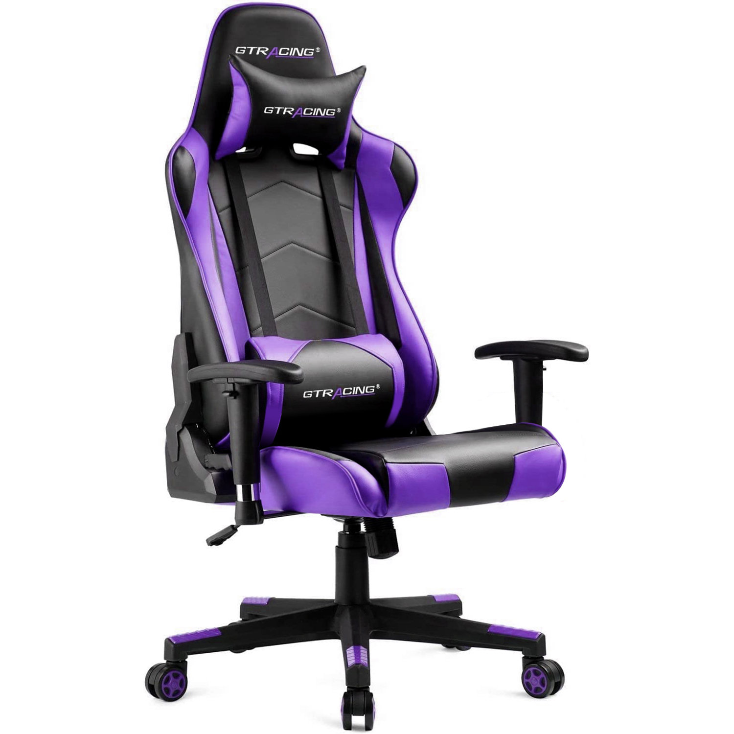 GTPLAYER Adjustable Reclining Ergonomic Faux Leather Swiveling PC ...