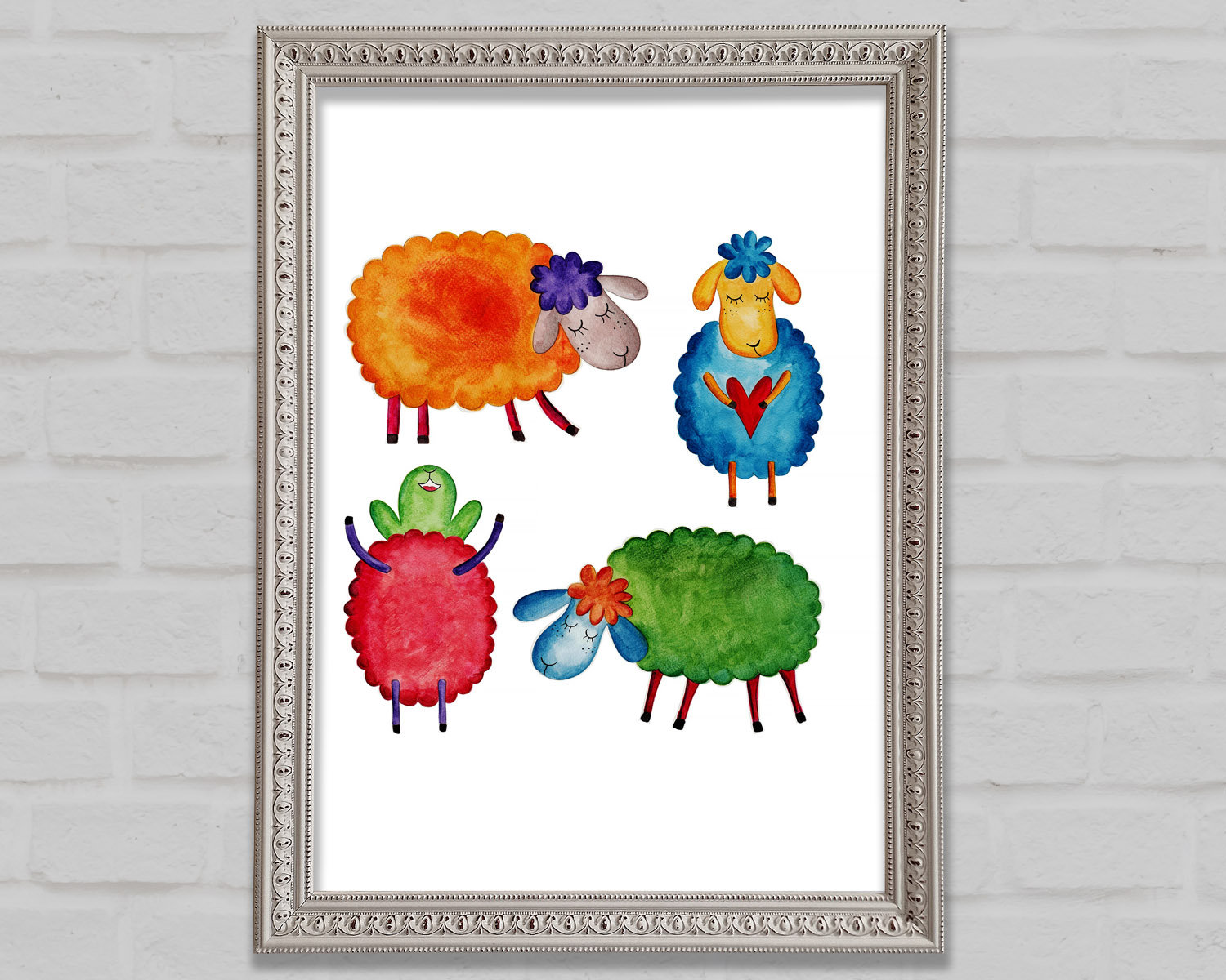 Harriet Bee Colourful Sheep Framed Print | Wayfair.co.uk