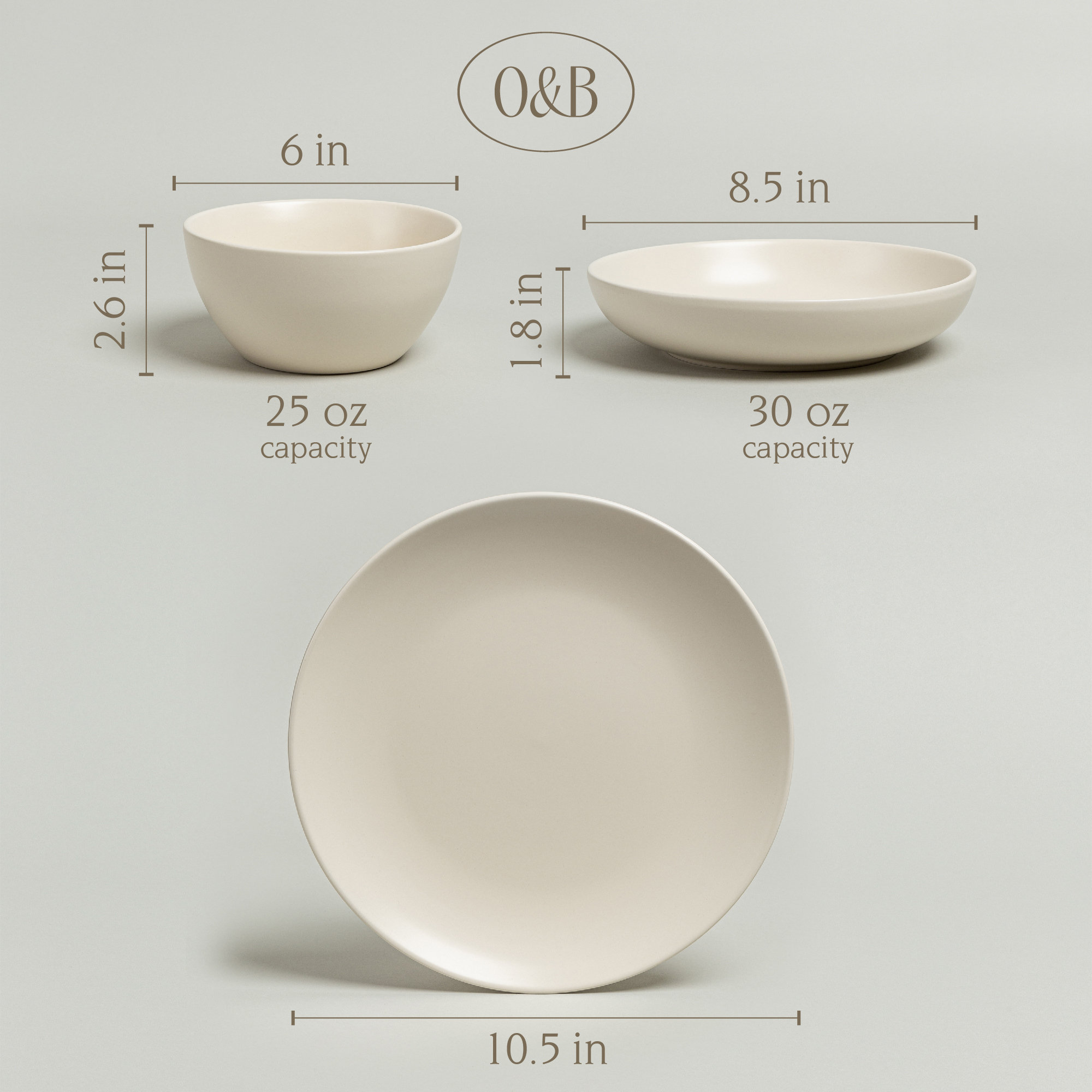 over&back Coupe 12-Piece Semi Hand-Finished Stoneware Dinnerware Set ...
