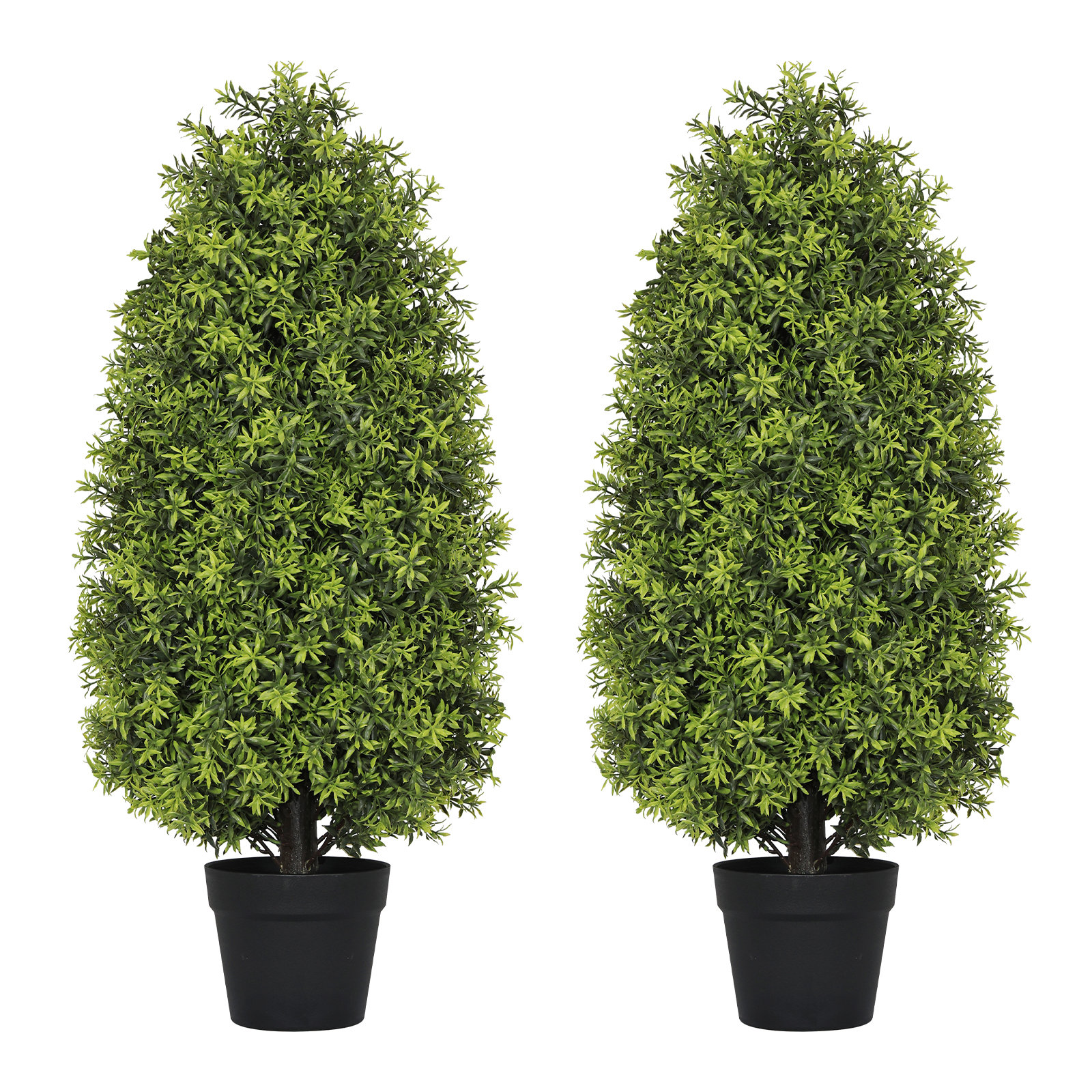 Latitude Run® 2-Pack 3FT Artificial Boxwood Cone Trees – Faux Green ...