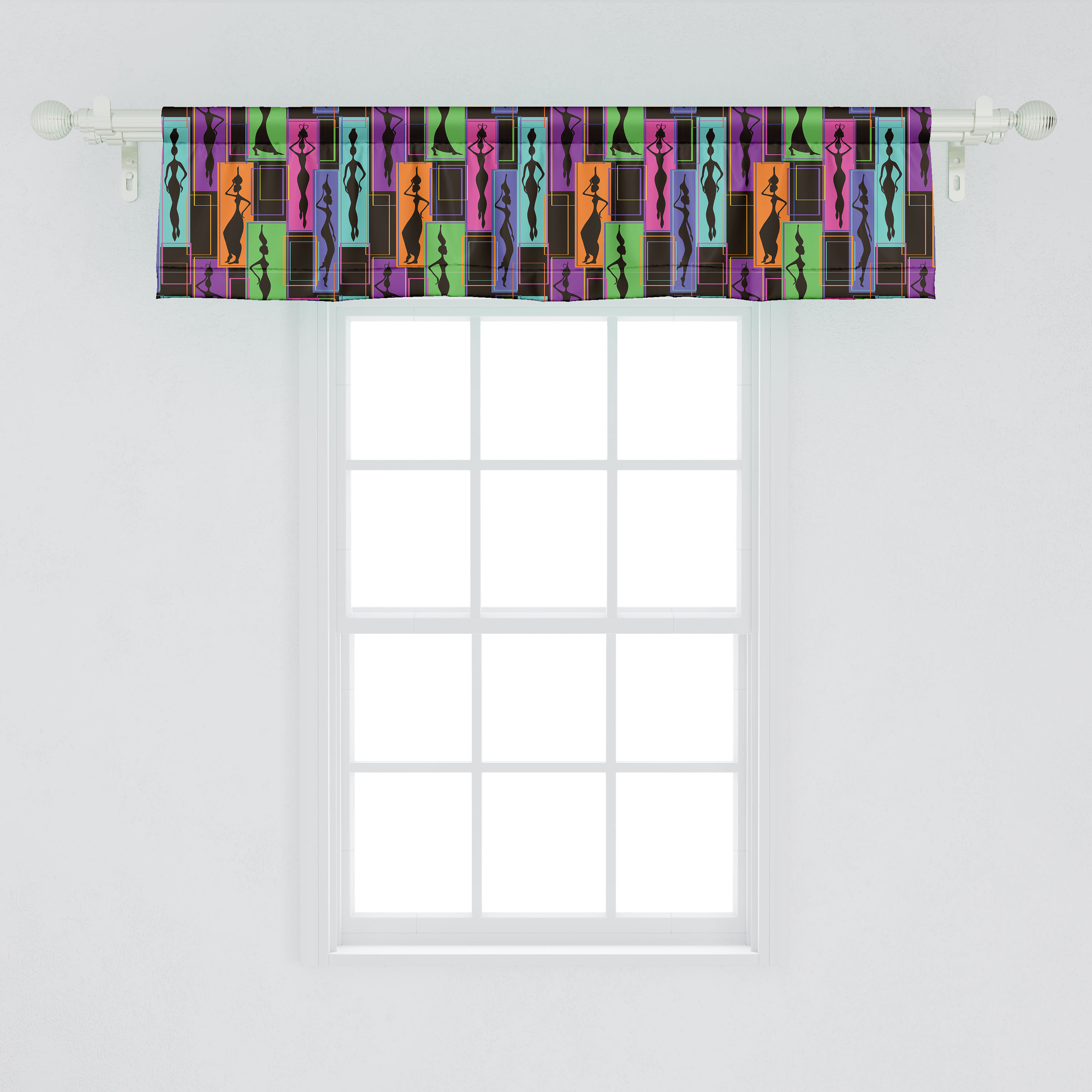 Ambesonne African Valance Pack of 2 Vases on Heads 54" Multicolor | Wayfair