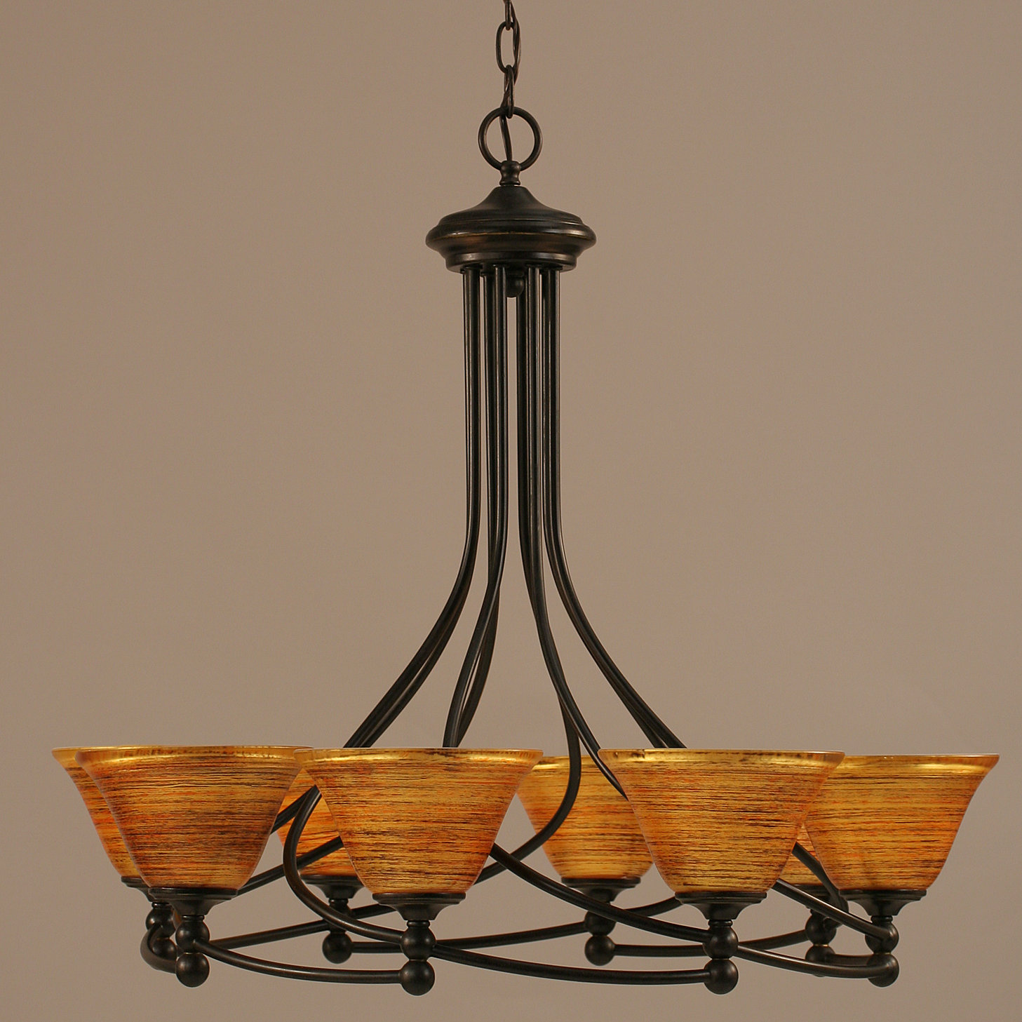 Winston Porter Skypark 8 Light Uplight Chandelier Shown In Dark Granite ...
