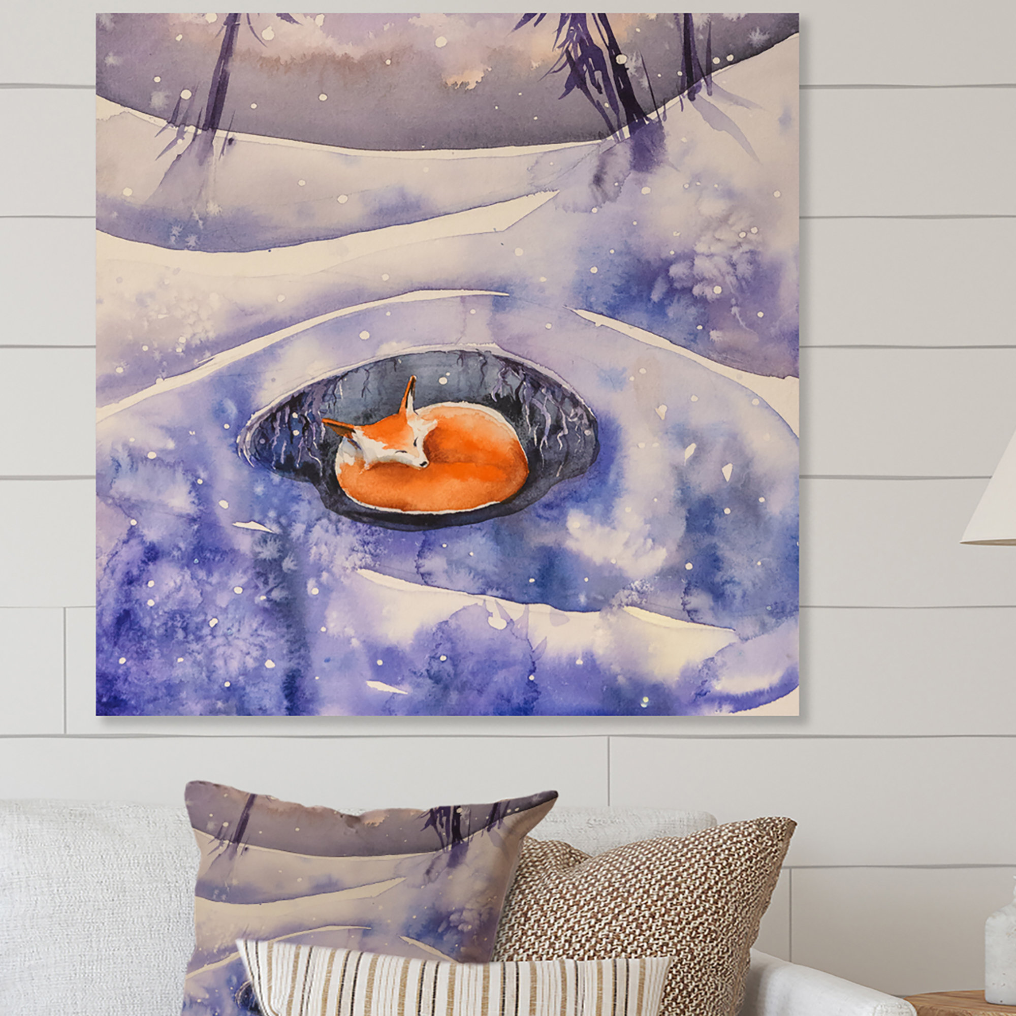 Foundry Select Orange Fox In Winter Snow - Cabin & Lodge Canvas Art ...