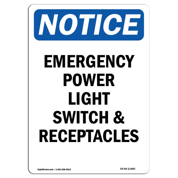 SignMission Emergency Power Light Switch and Sign | Wayfair