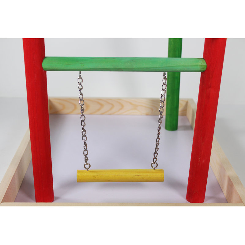 Penn Plax 14" Wooden Bird Play Gym Table Top Activity Center | Wayfair