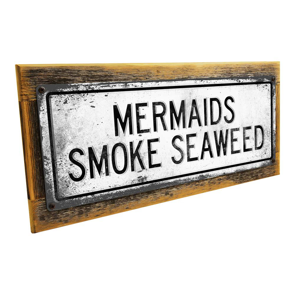 Homebody Accents Framed Retro Mermaids Smoke Seaweed Sign | Wayfair