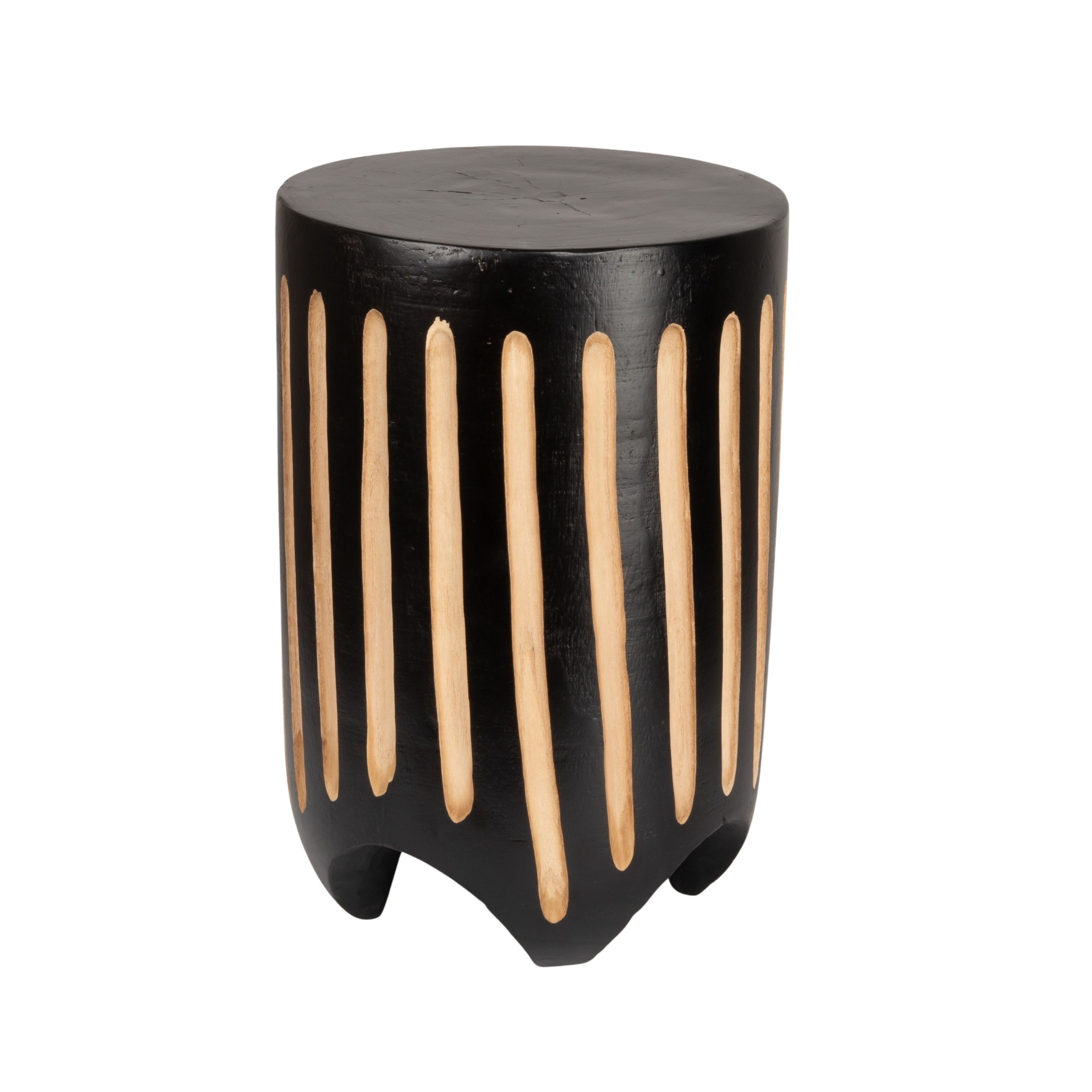 Millwood Pines Hand-Carved Wood Side Table & Reviews | Wayfair