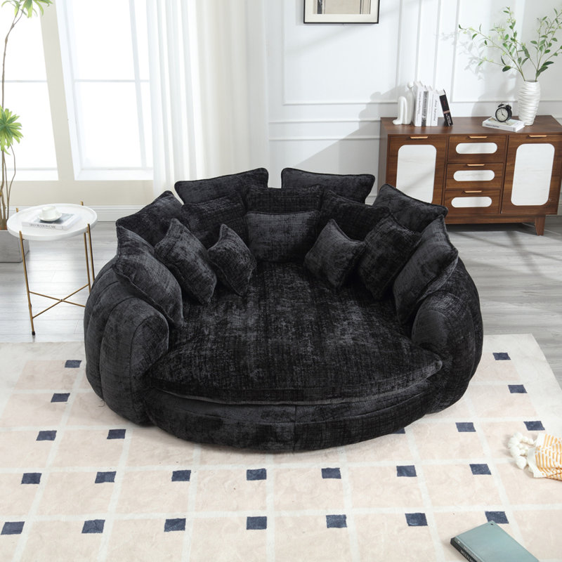 high back rounded sofa