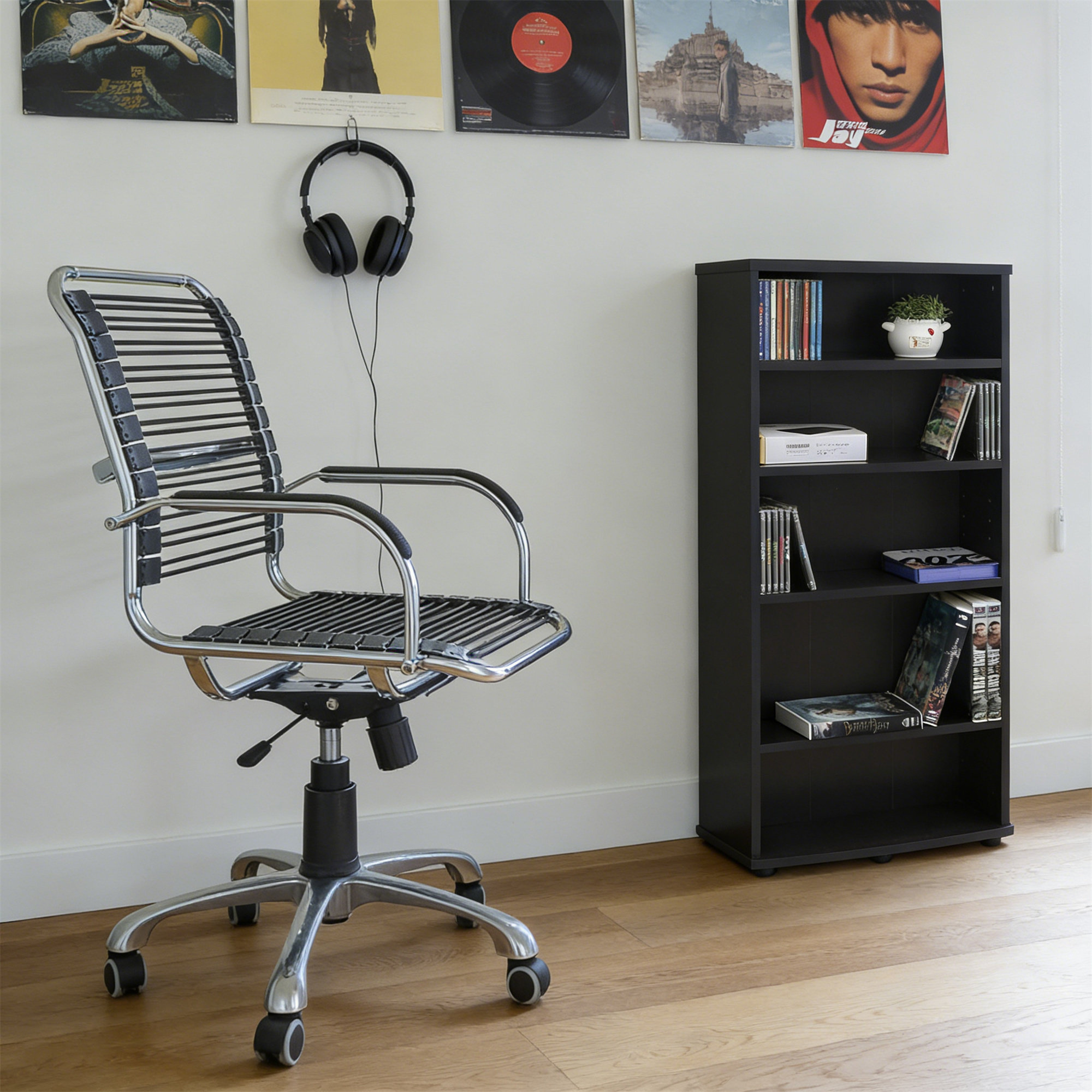 17 Stories 4-Tier Multimedia Storage Tower, Espresso | Wayfair