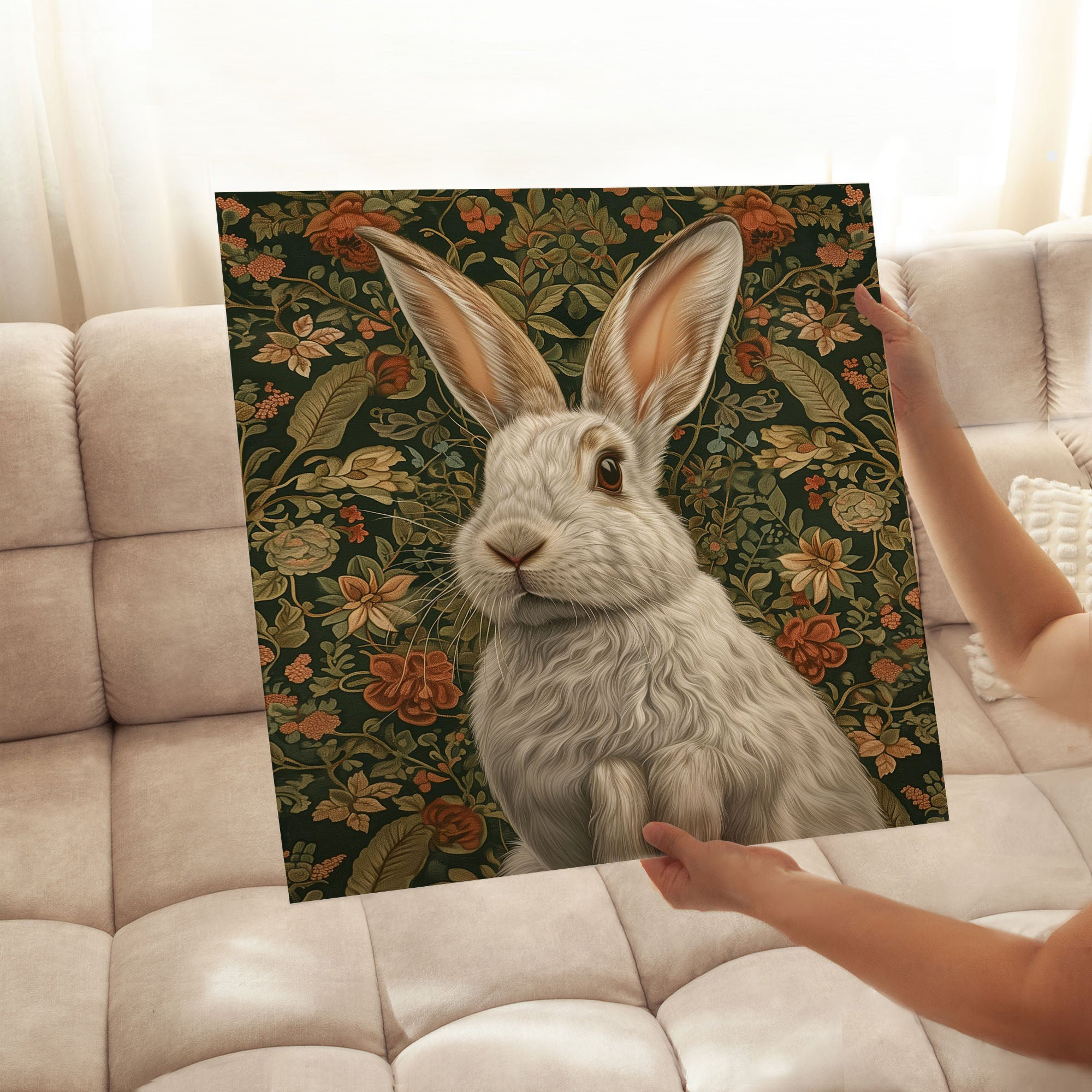August Grove® Animals William Morris Bunny Rabbit VI Cottage Unframed ...