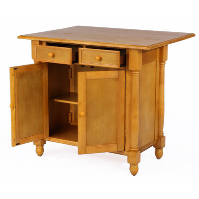 One Allium Way® Azizi Solid Wood Kitchen Island Set & Reviews | Wayfair